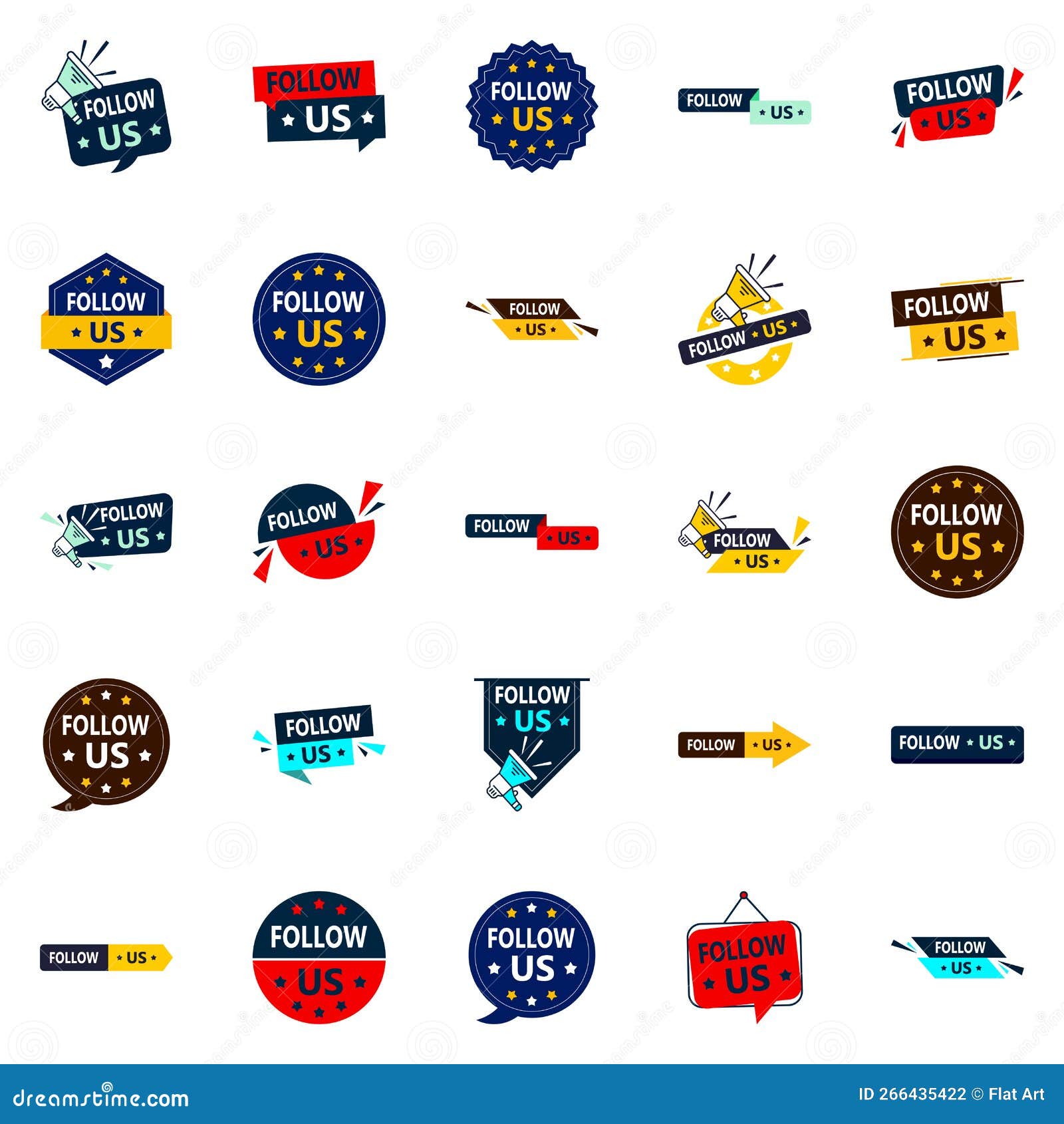 25 Vector Follow Us Banners for Instagram Stories and Facebook Posts ...
