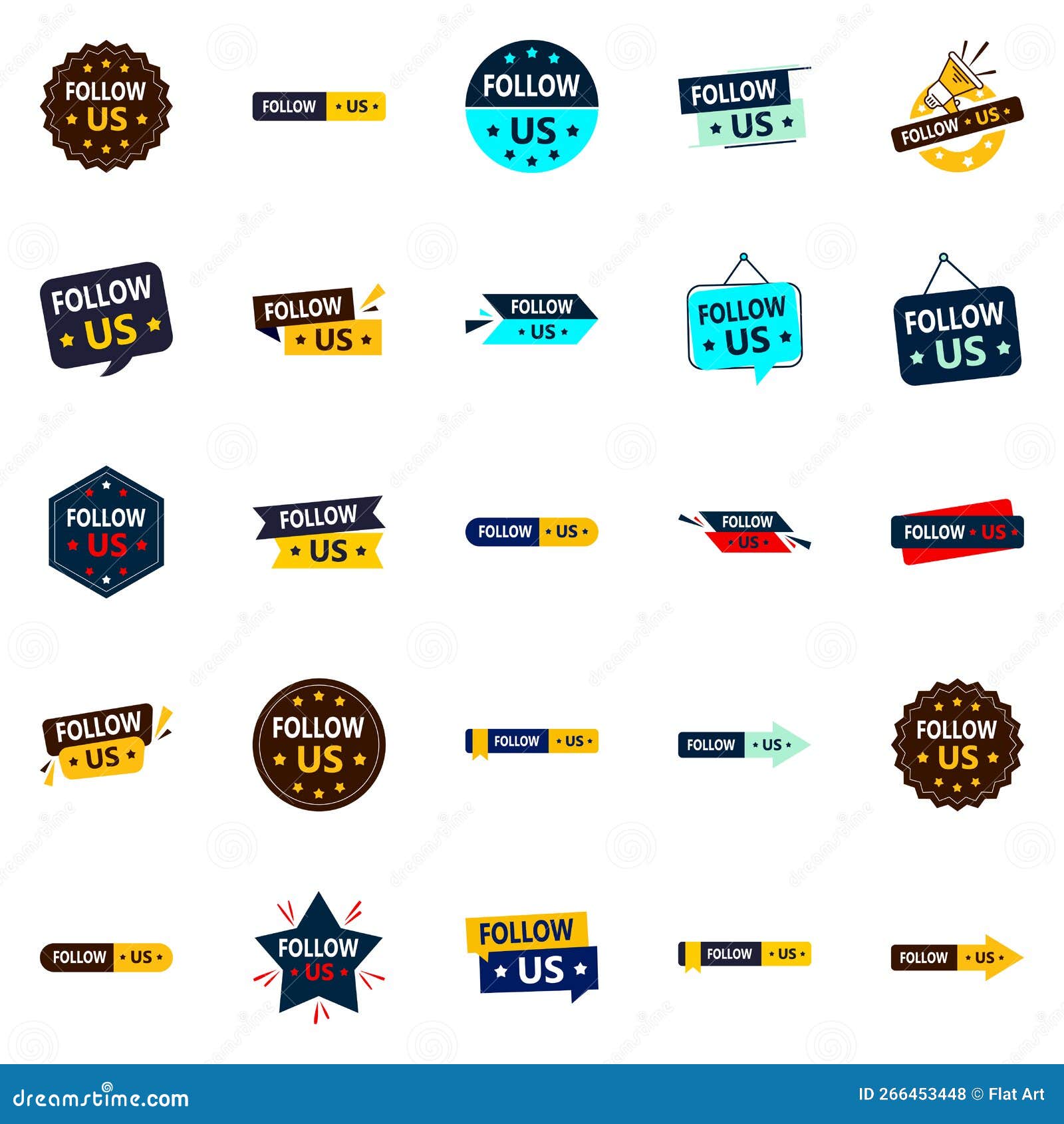 25 Vector Follow Us Banners for Instagram Stories and Facebook Posts ...