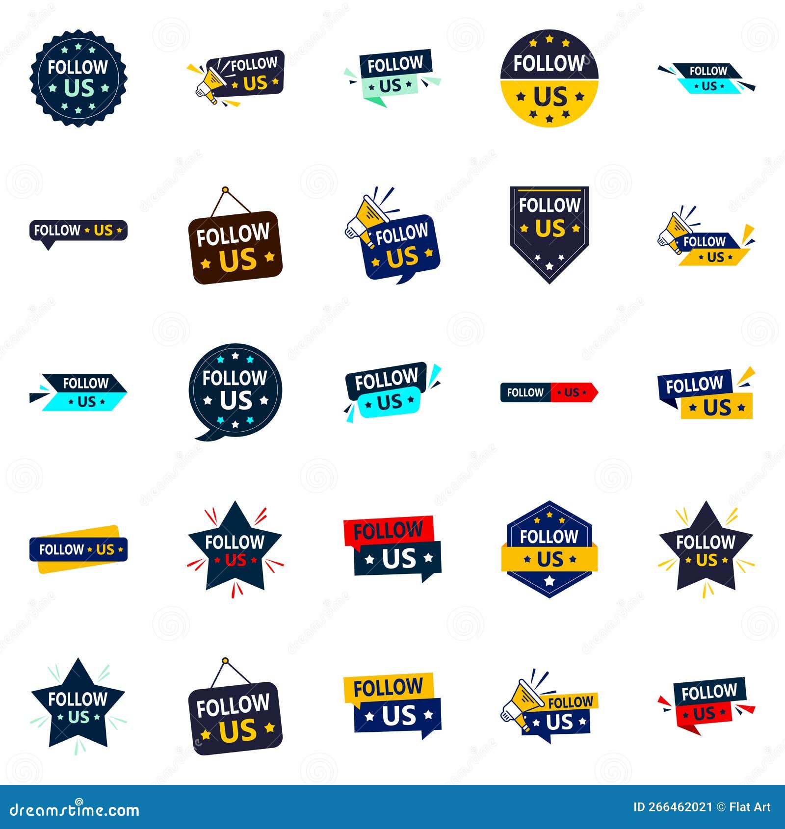 25 Vector Follow Us Banners for Instagram Stories and Facebook Posts ...