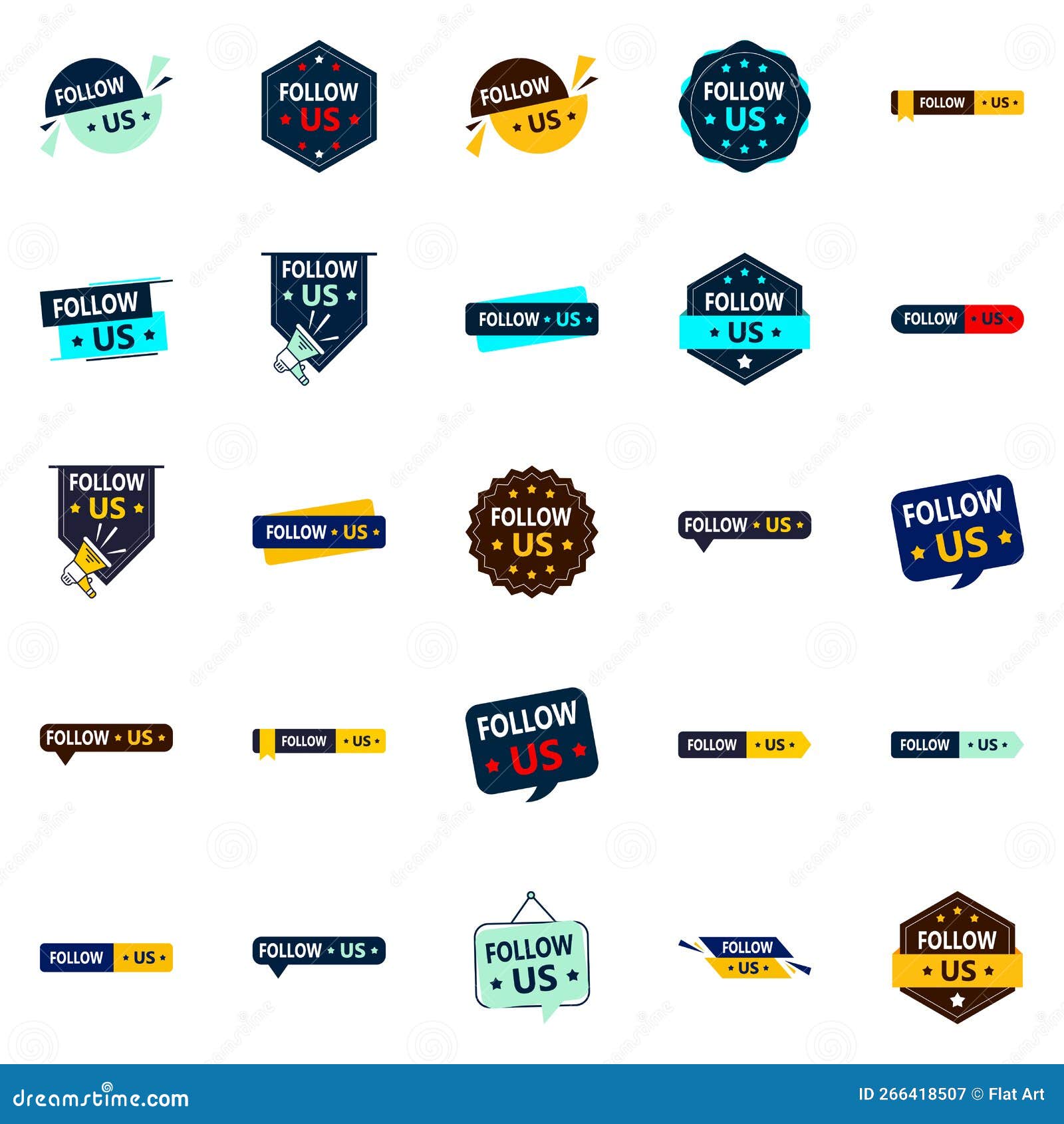 20 Vector Follow Us Banners for Snapchat and Instagram Stories Stock ...