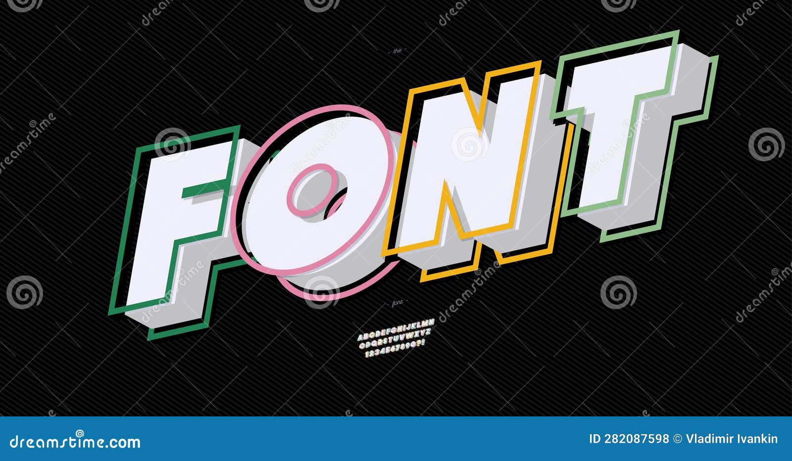 Vector Font 3d Bold Style Modern Typography Stock Vector Illustration