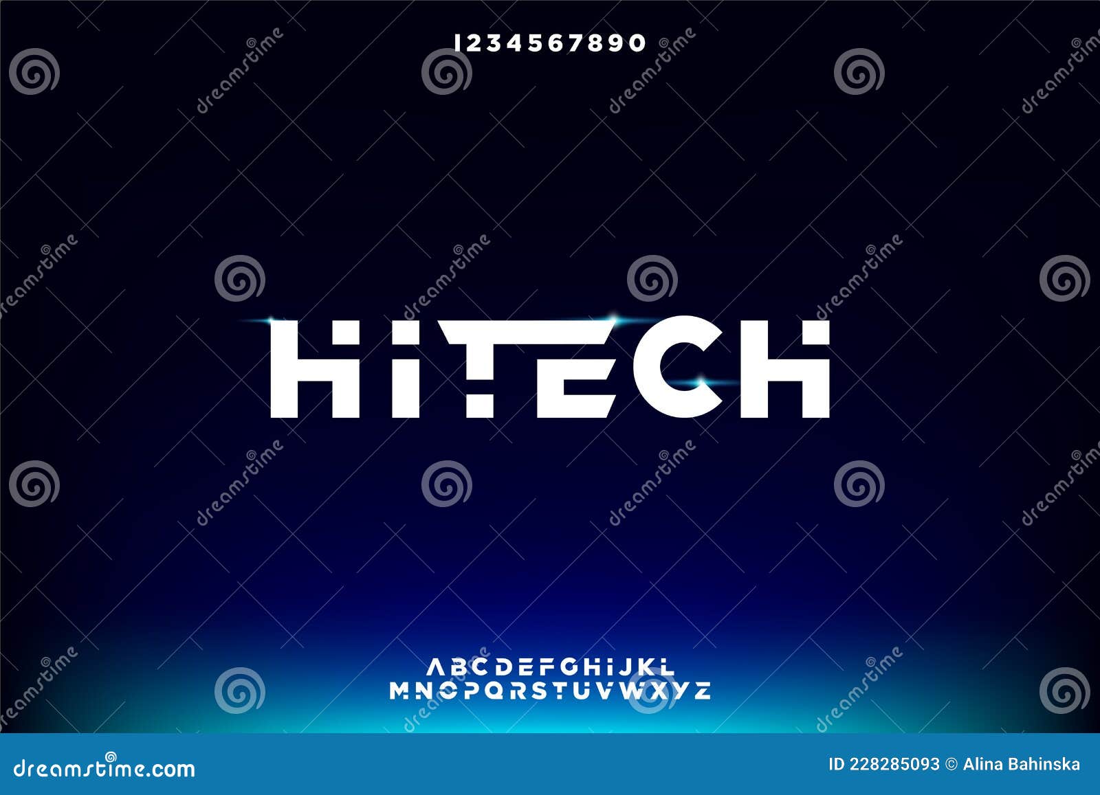 VECTOR FONT HITECH stock illustration. Illustration of document - 228285093