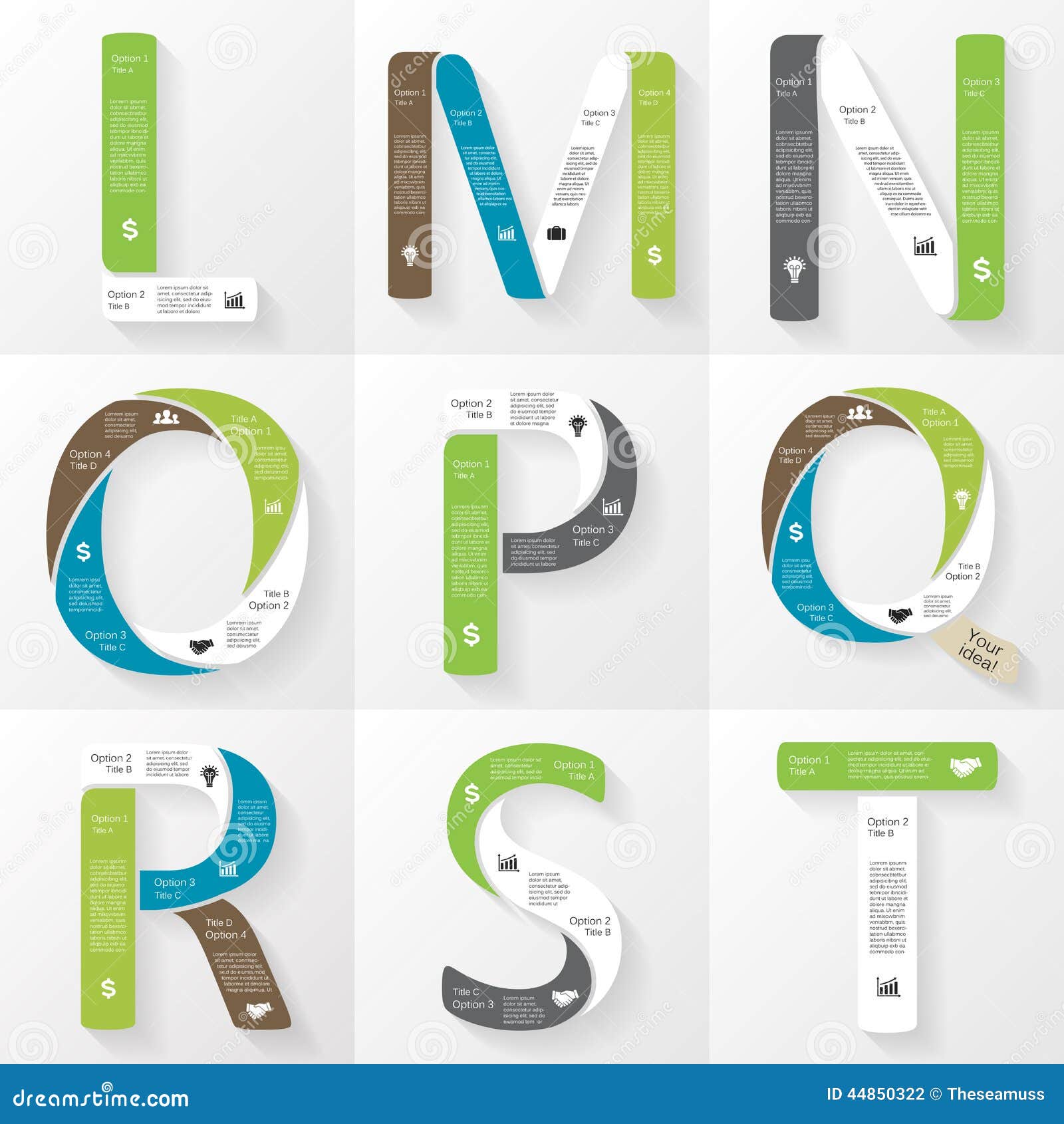 Vector Font Infographic, Diagram With Letters | CartoonDealer.com #44850322