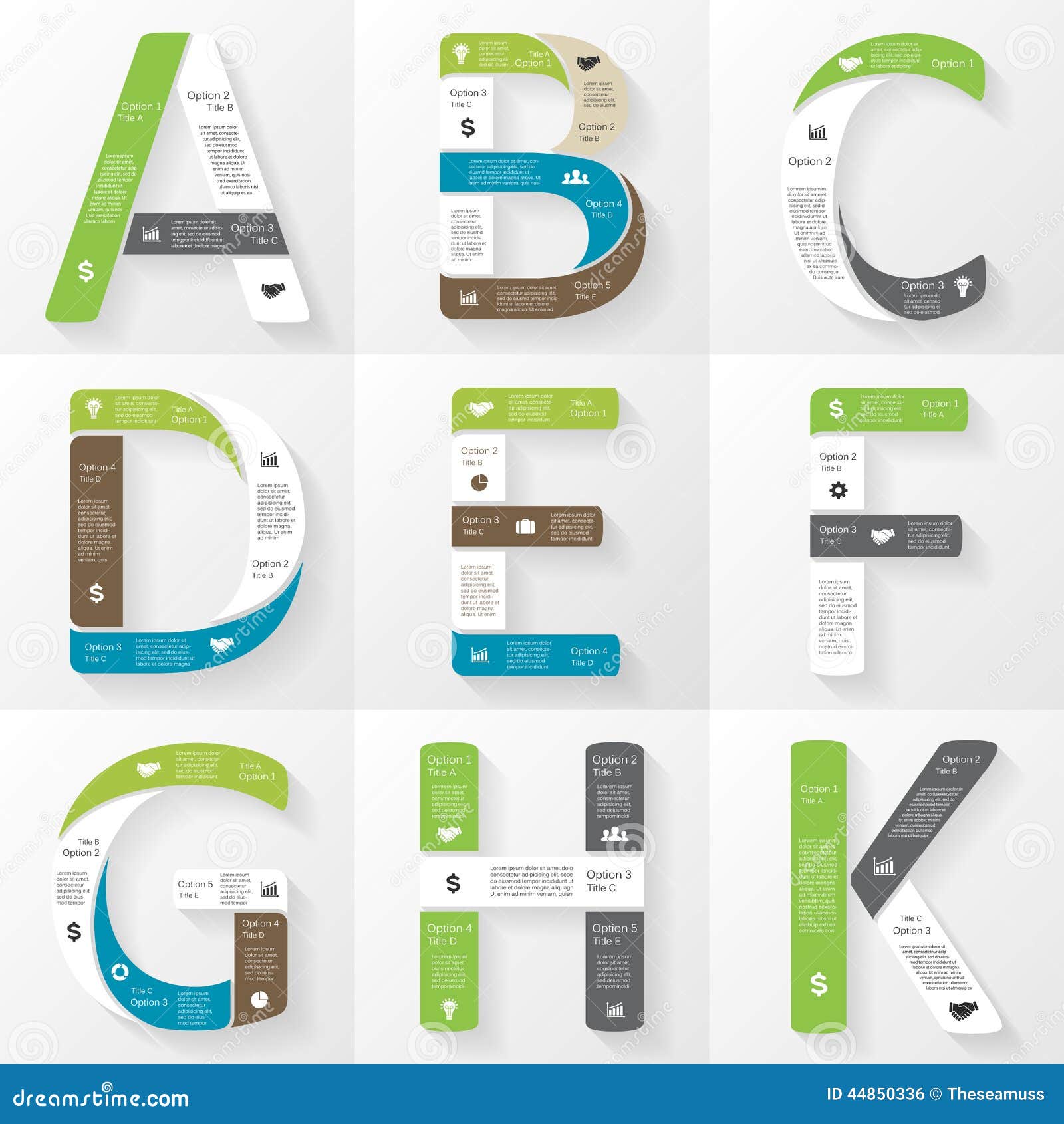 Vector Font Infographic, Diagram With Letters | CartoonDealer.com #44850336