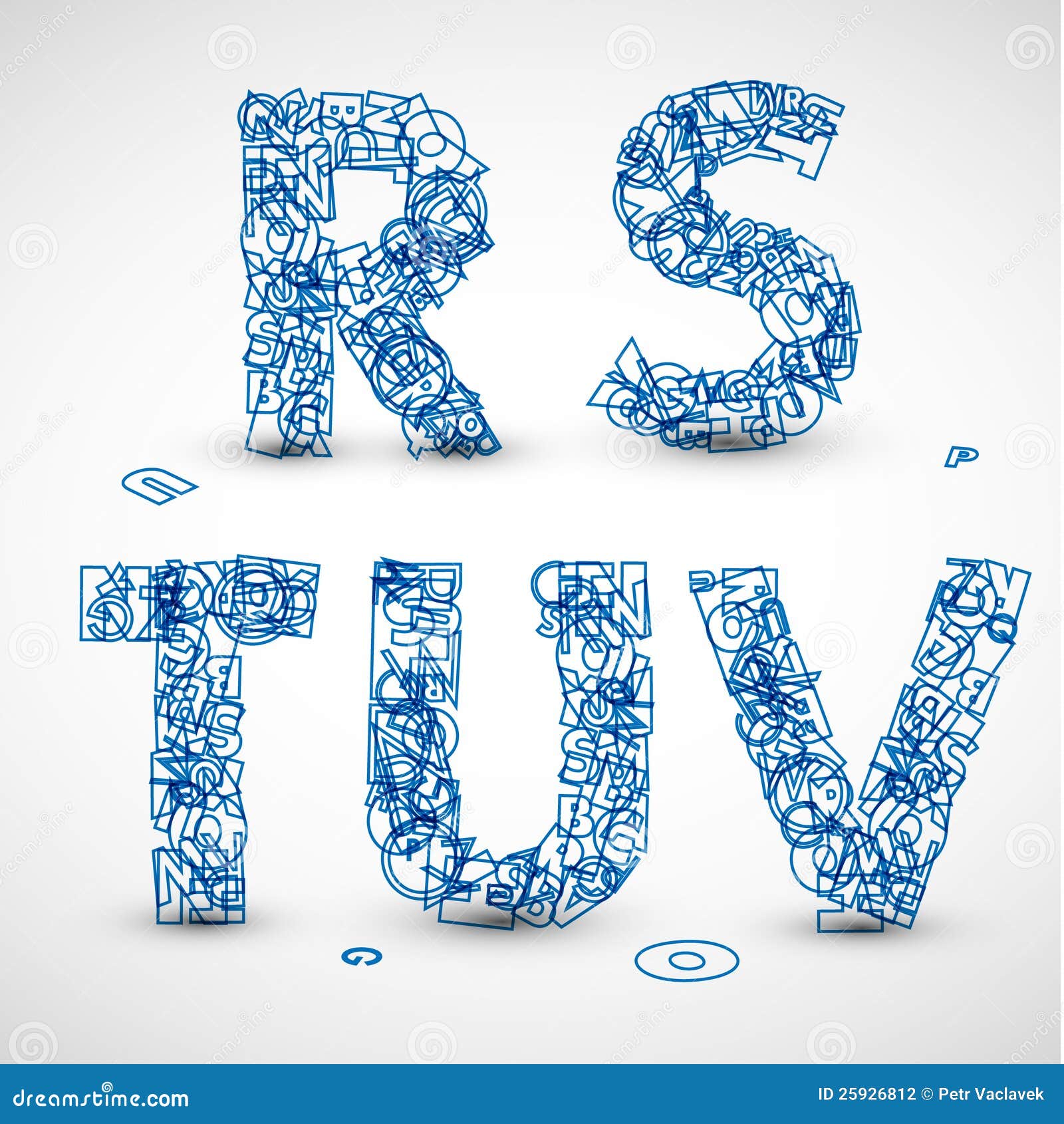 Vector Font Made from Blue Letters of the Alphabet Stock Vector ...