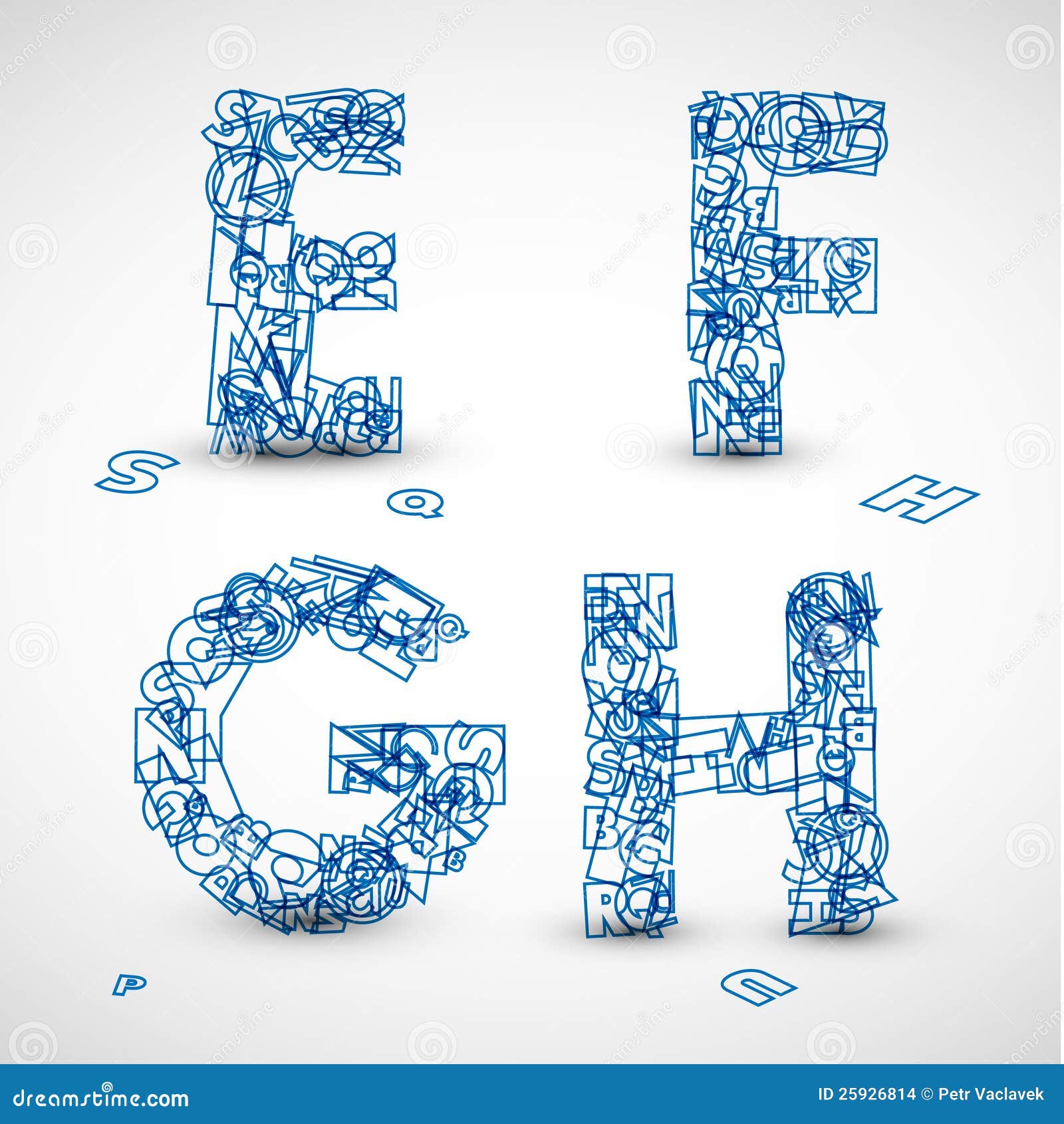 Vector Font Made from Blue Letters of the Alphabet Stock Vector ...