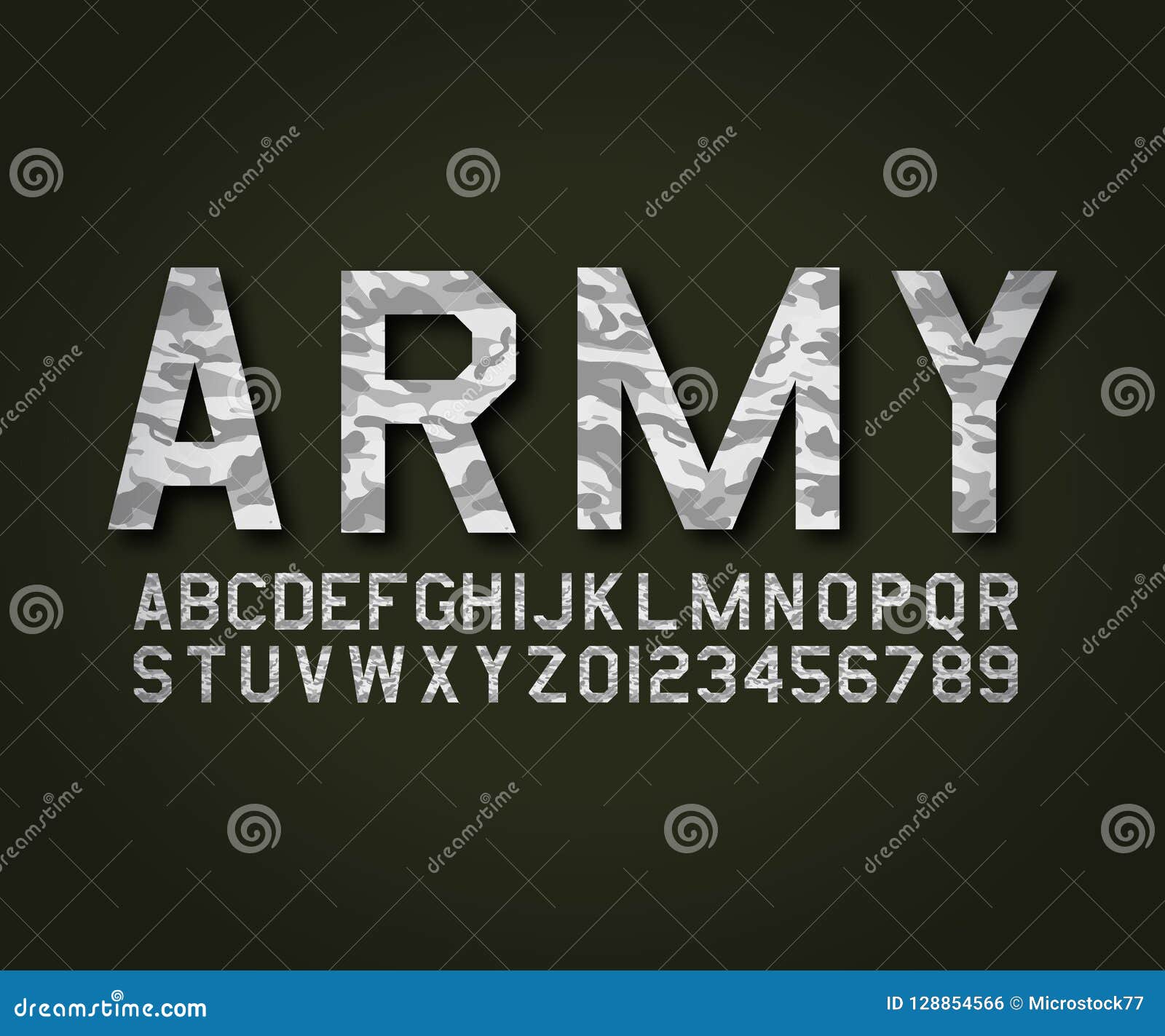 Vector Font Military Army Camouflage Stock Vector - Illustration of ...