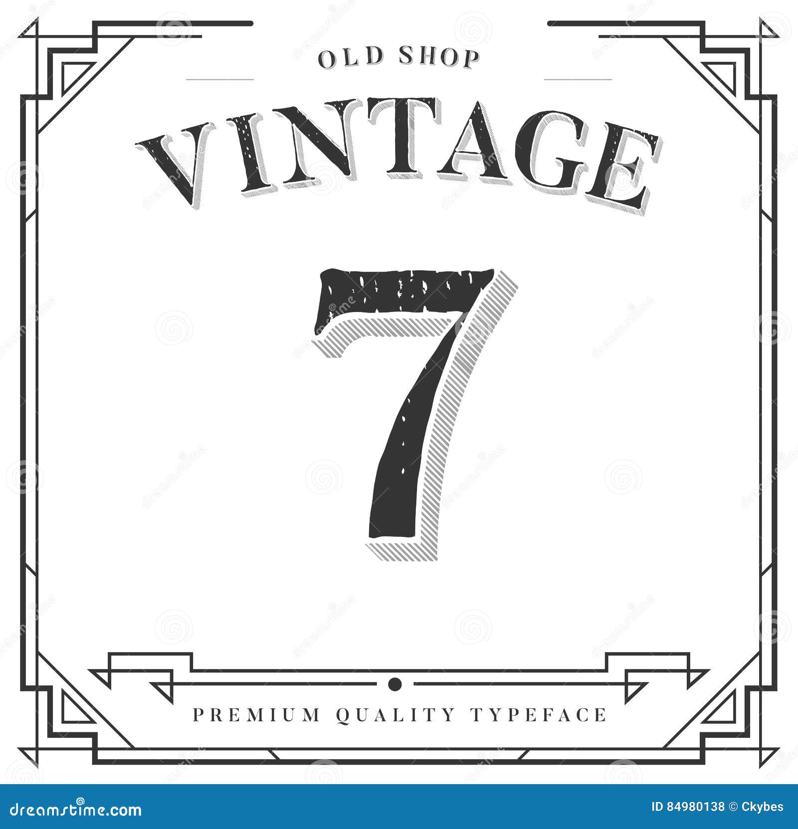 Vector Font. Numbers with Classy Stylish Frame Stock Vector ...