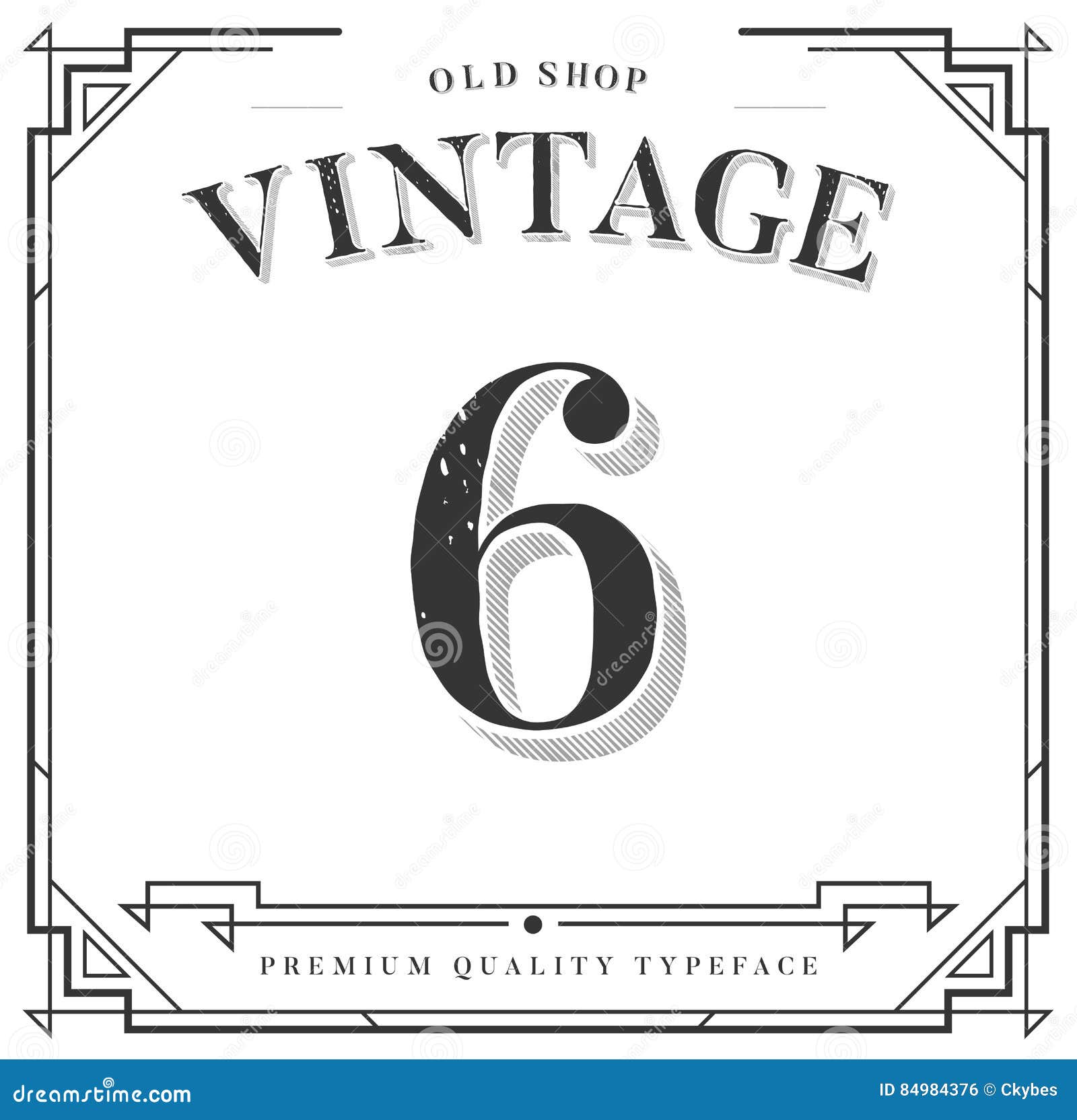 Vector Font. Numbers with Classy Stylish Frame Stock Vector ...