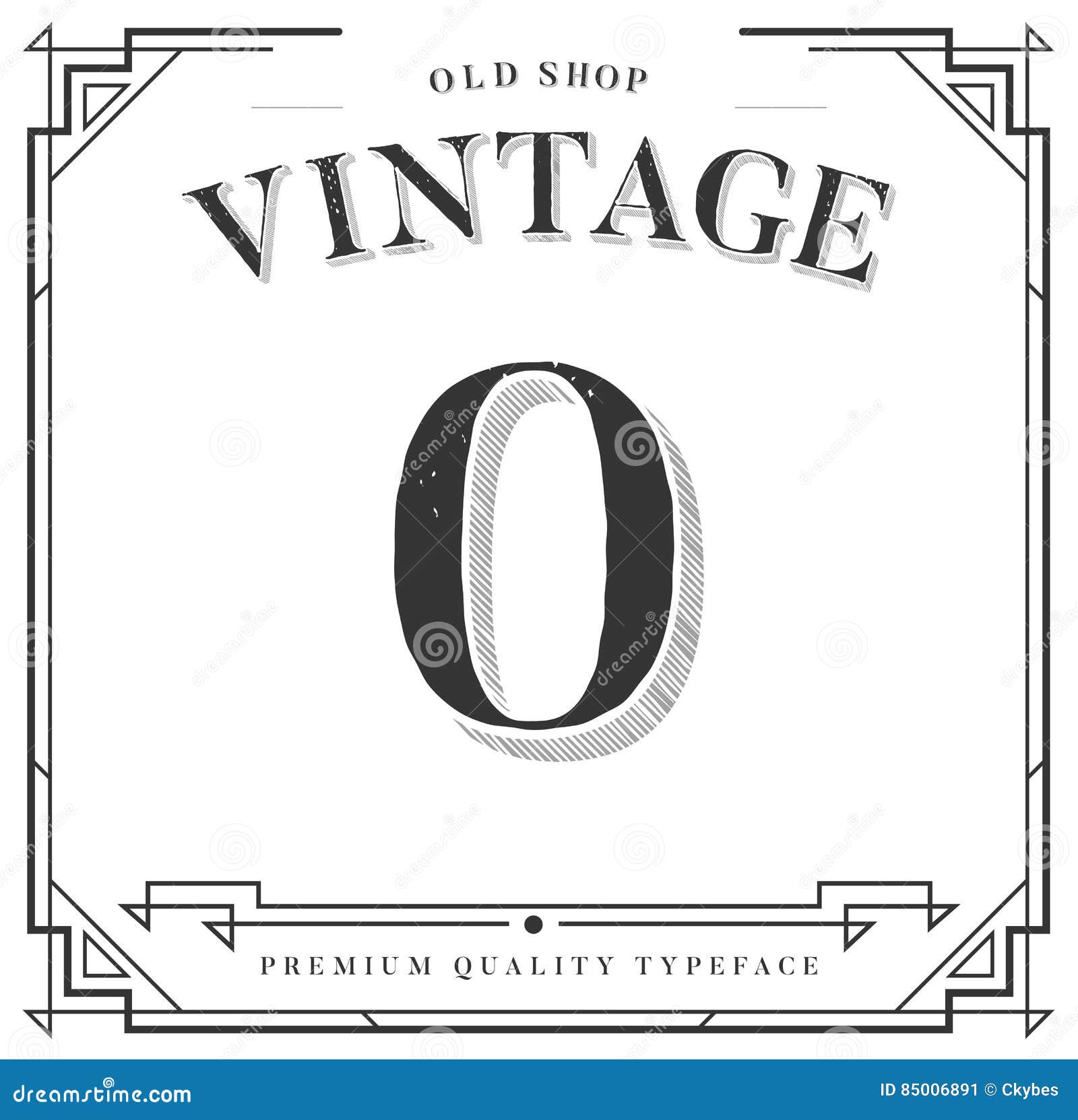 Vector Font. Numbers with Classy Stylish Frame Stock Vector ...