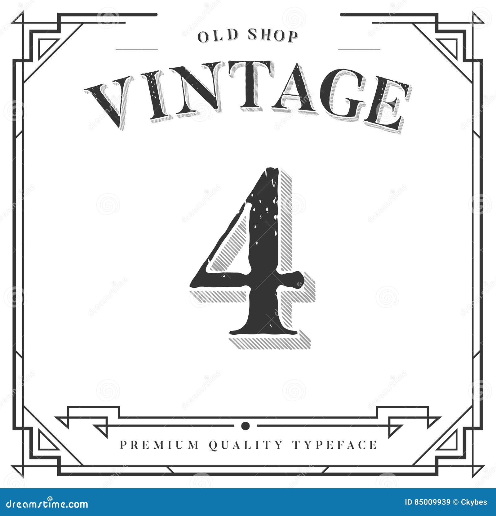 Vector Font. Numbers with Classy Stylish Frame Stock Vector ...