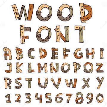 Vector Font Wood Style - Vector Illustration Stock Vector ...