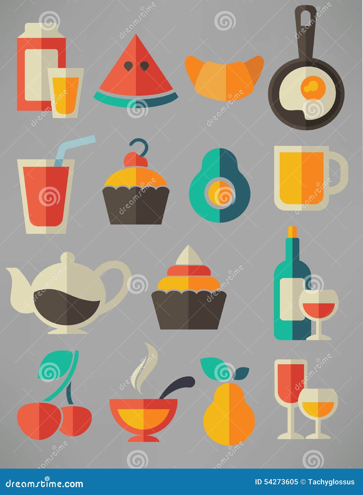 Vector food collection stock vector. Illustration of beverage - 54273605