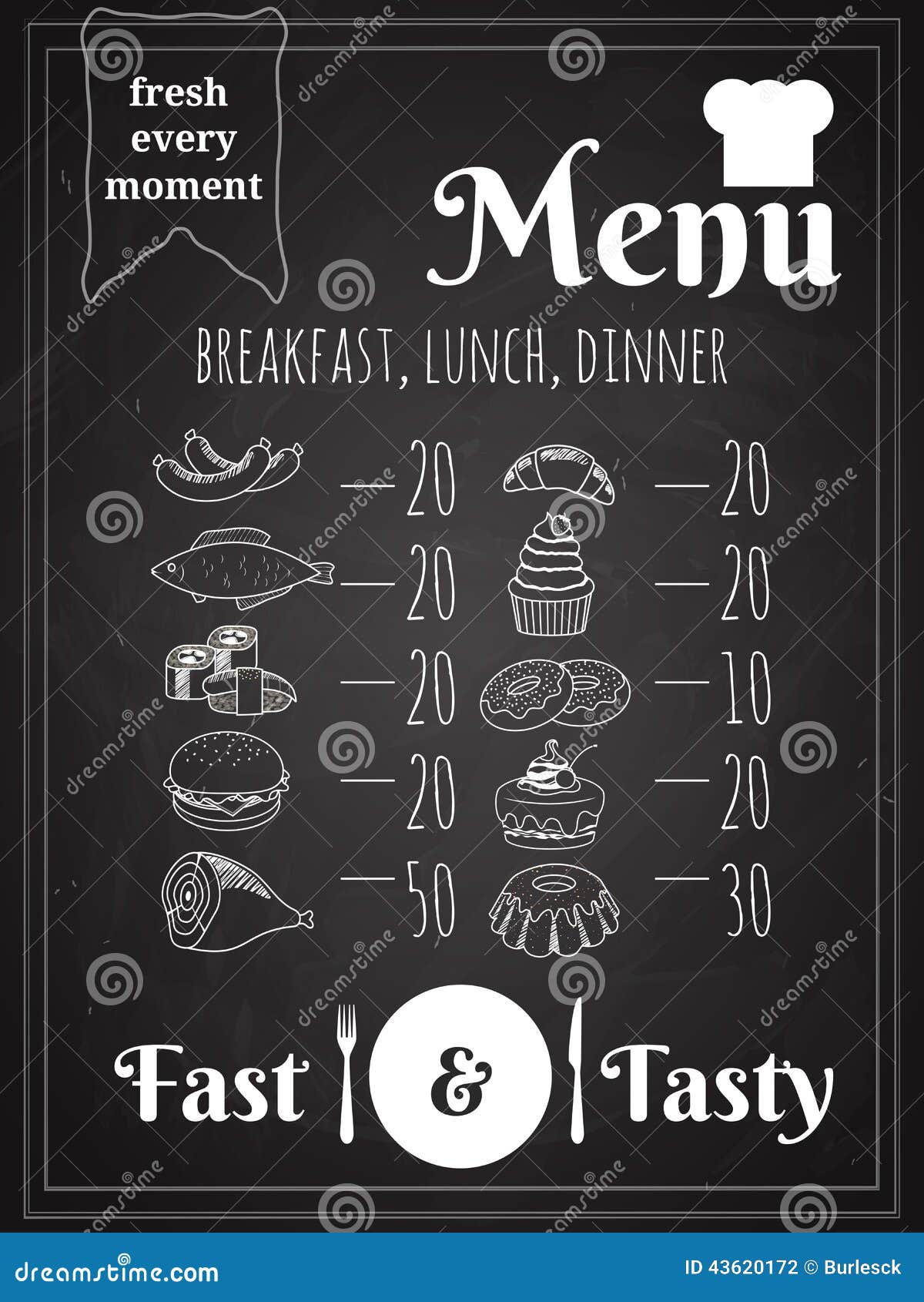 Vector Food Menu Poster Design Stock Vector - Illustration of fish ...