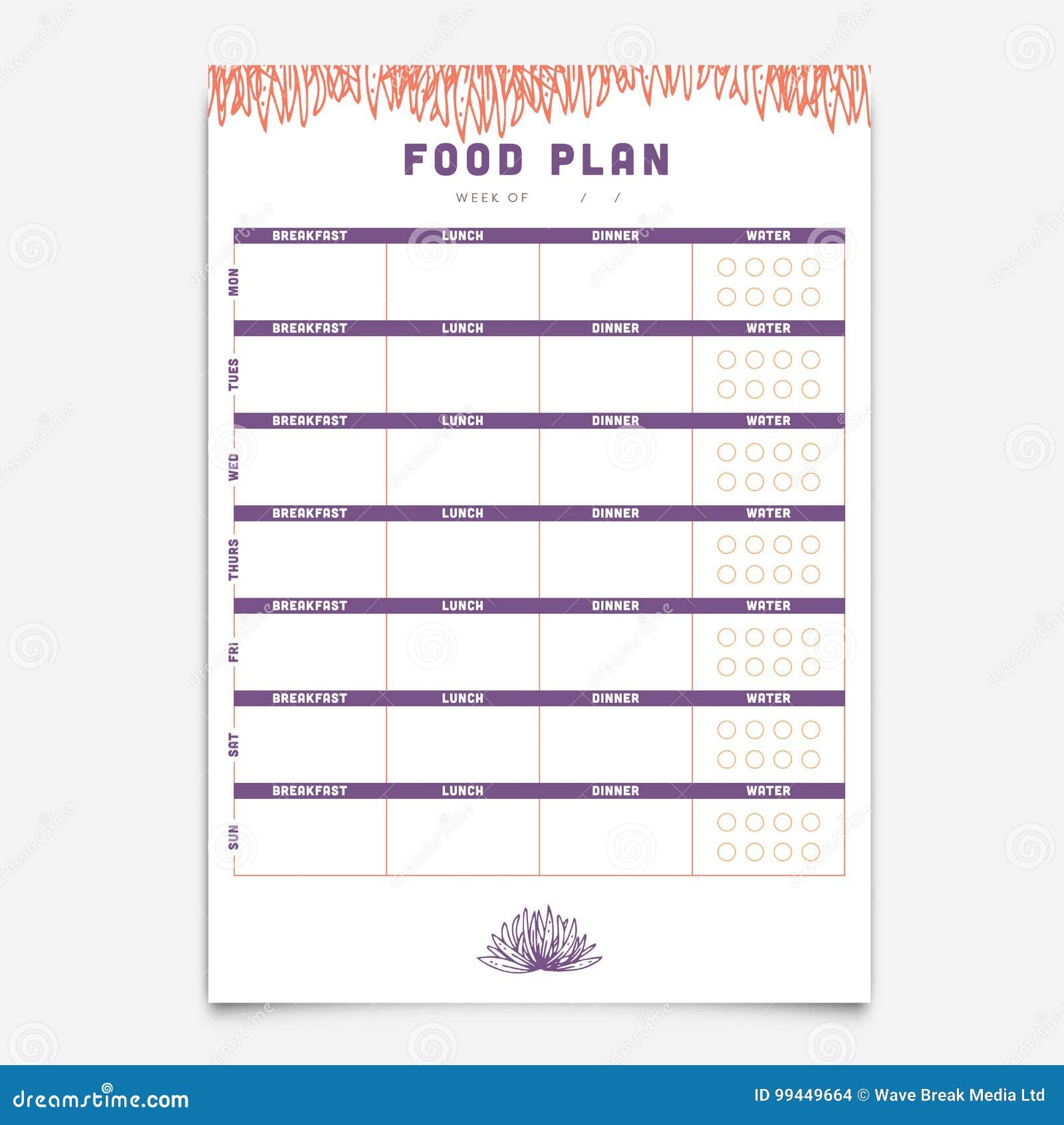 Food planner template stock vector. Illustration of collection - 99449664