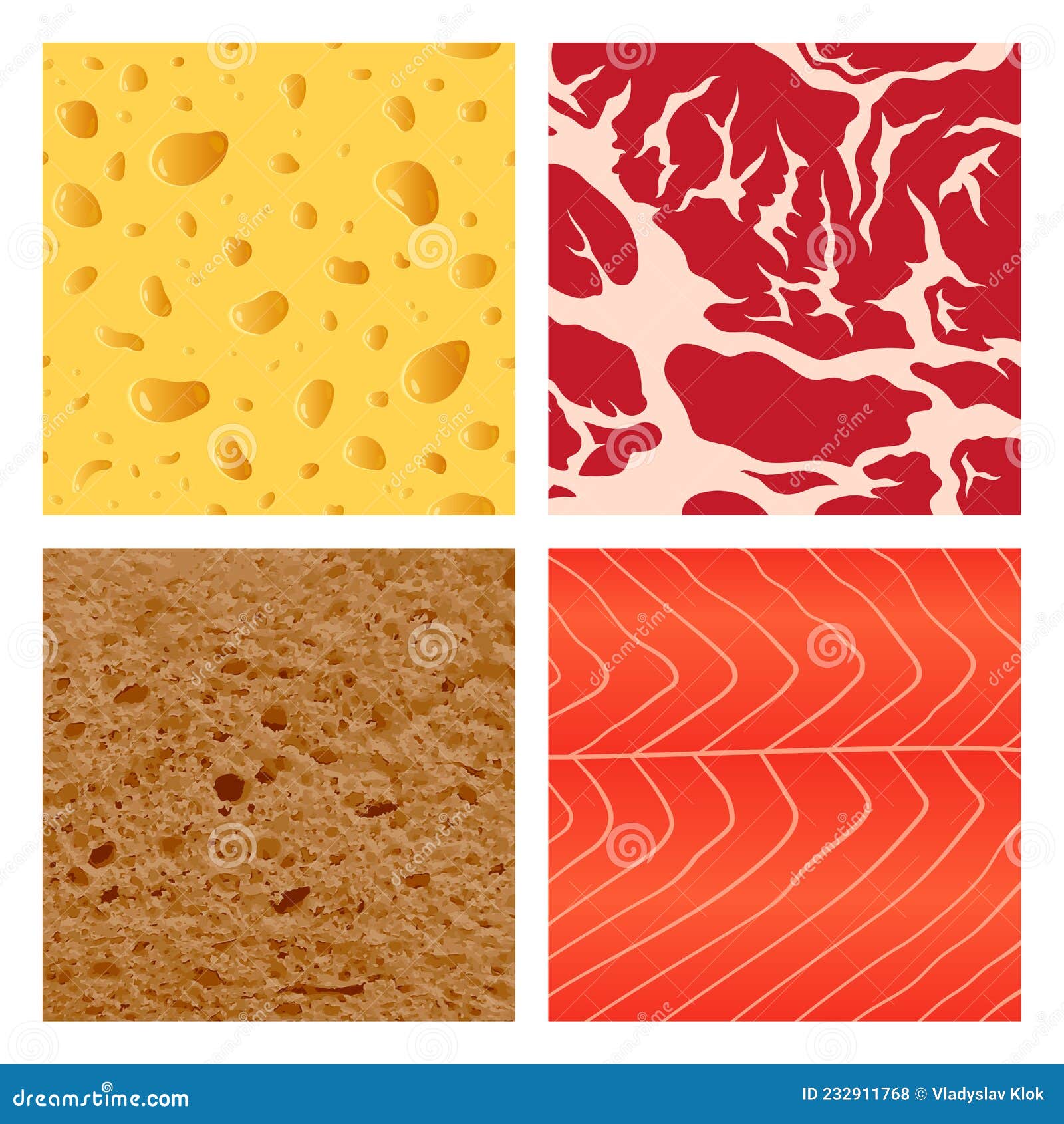 Vector Food Textures or Backgrounds Stock Vector - Illustration of ...
