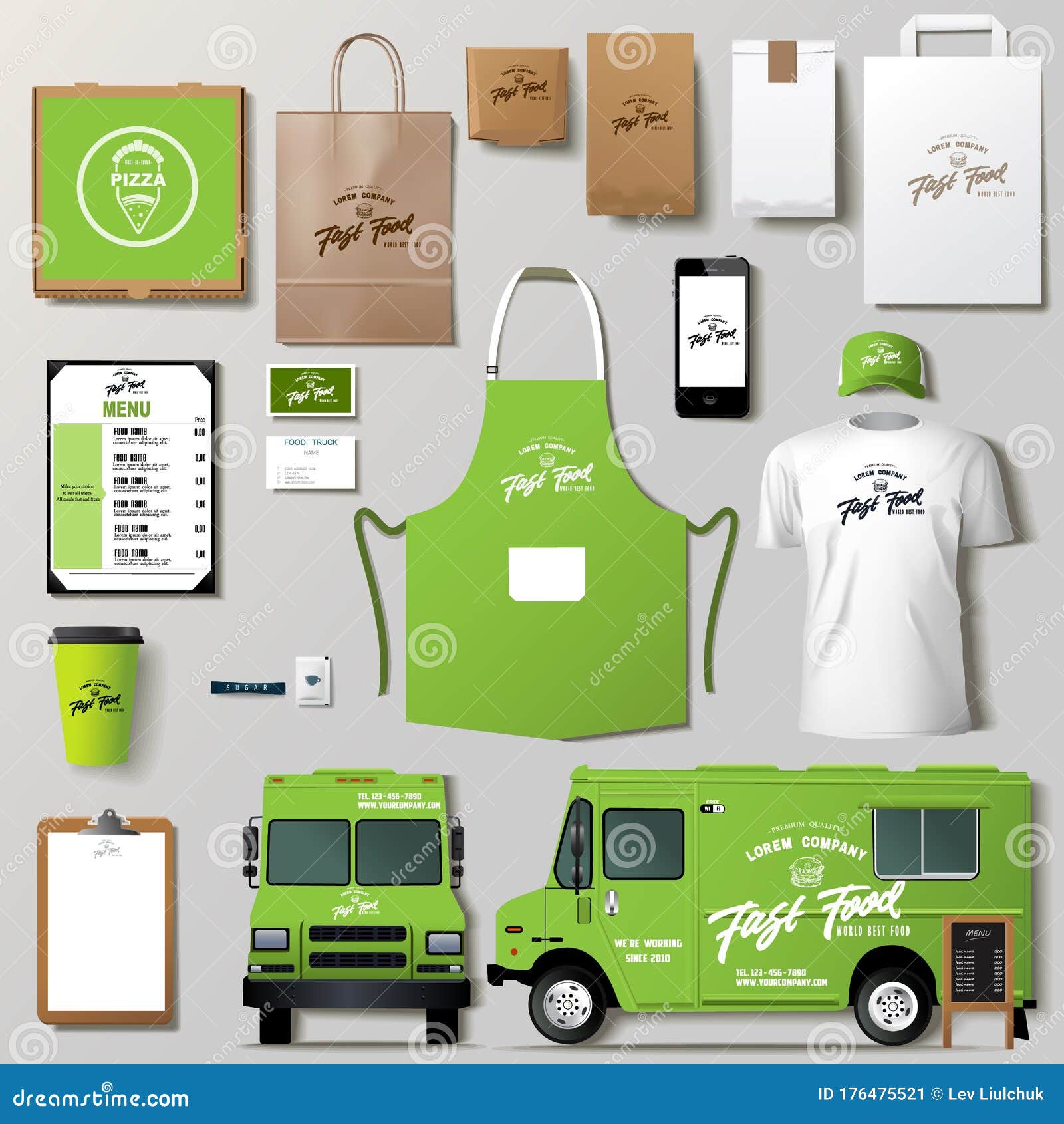 Vector Food Truck Corporate Identity Template Design Set. Stock Vector ... Vector Food Truck Corporate Identity Template Design Set. Stock Vector ...