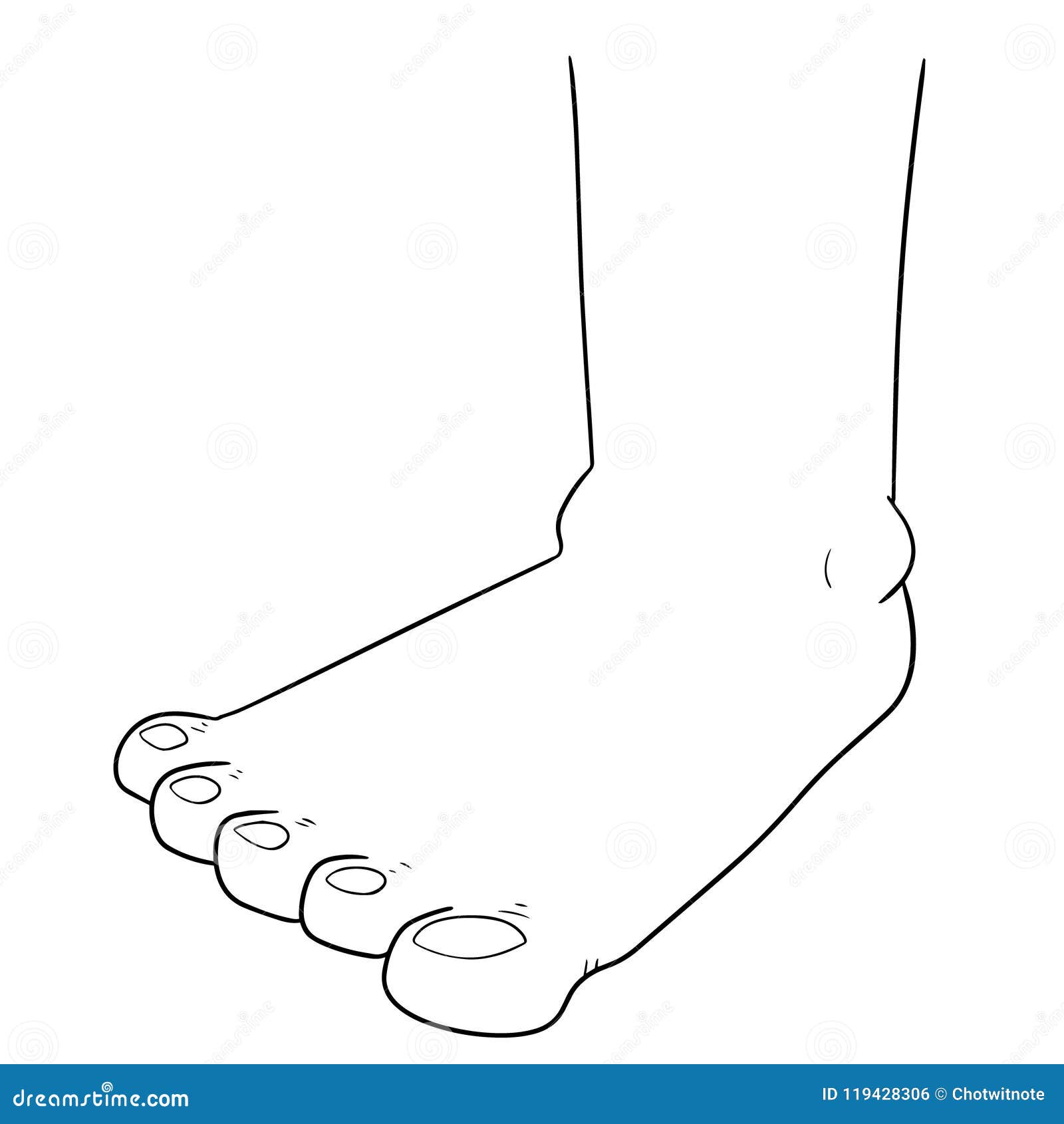 Vector of foot stock vector. Illustration of cute, drawing - 119428306
