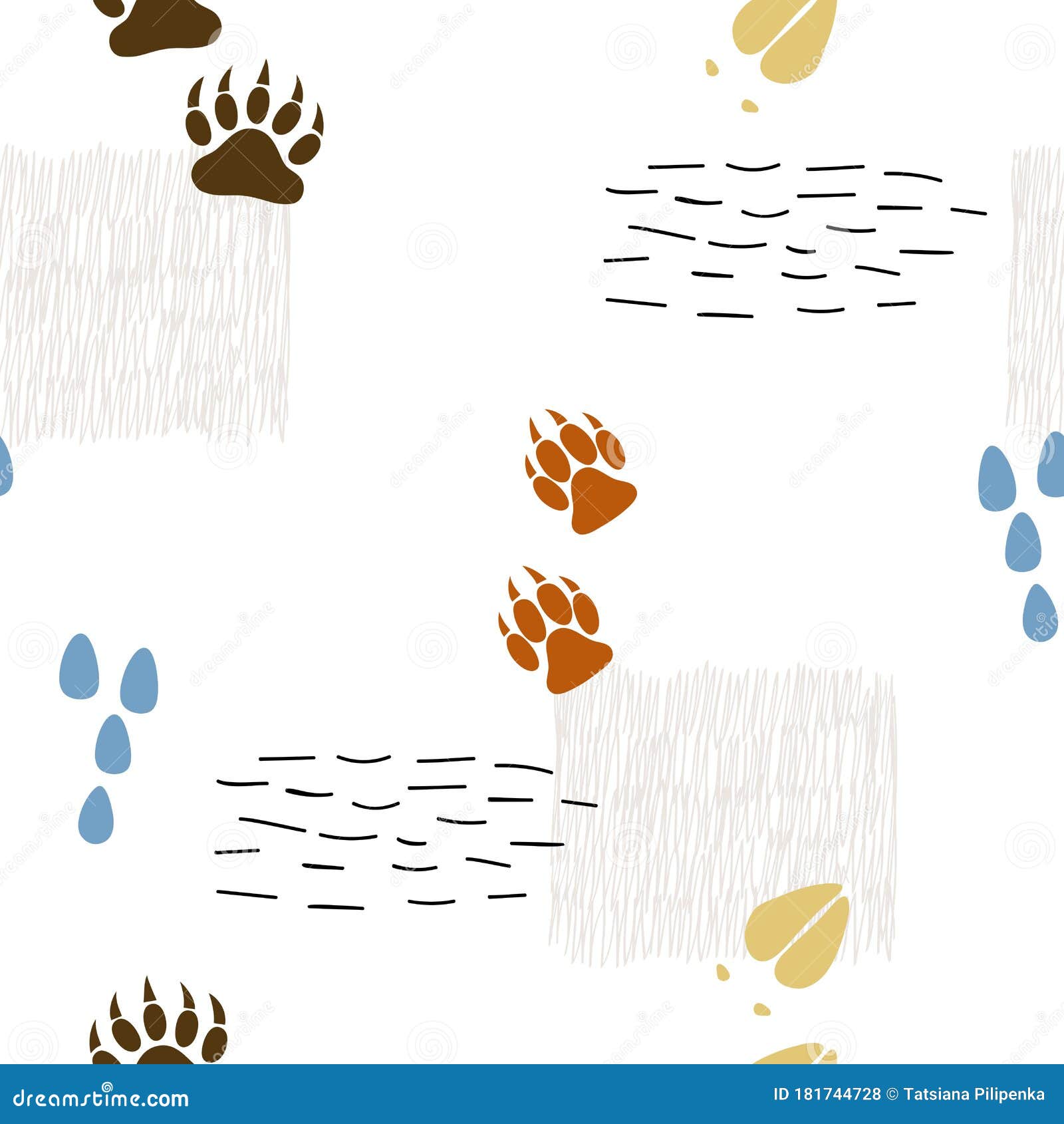 Vector footprint animals. stock vector. Illustration of design - 181744728