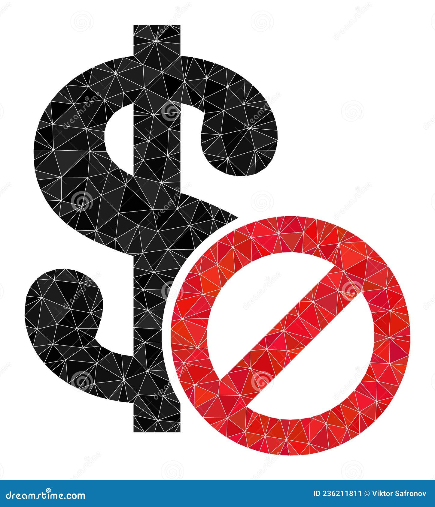 Vector Forbidden Dollar Triangle Filled Icon Stock Vector ...