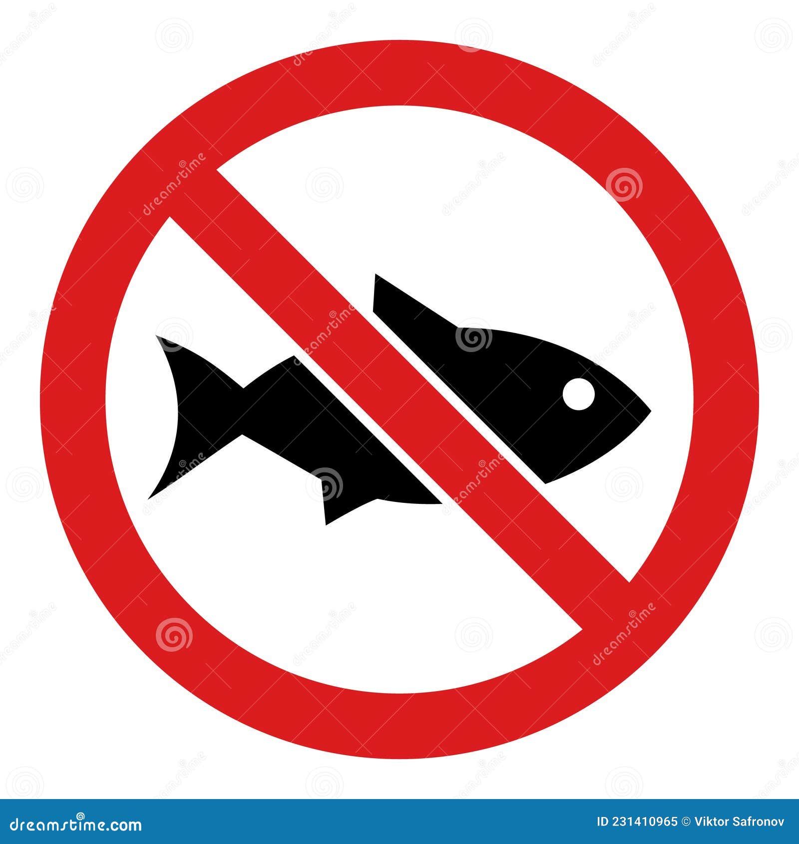 Vector Forbidden Fish Flat Icon Symbol Stock Vector - Illustration of ...