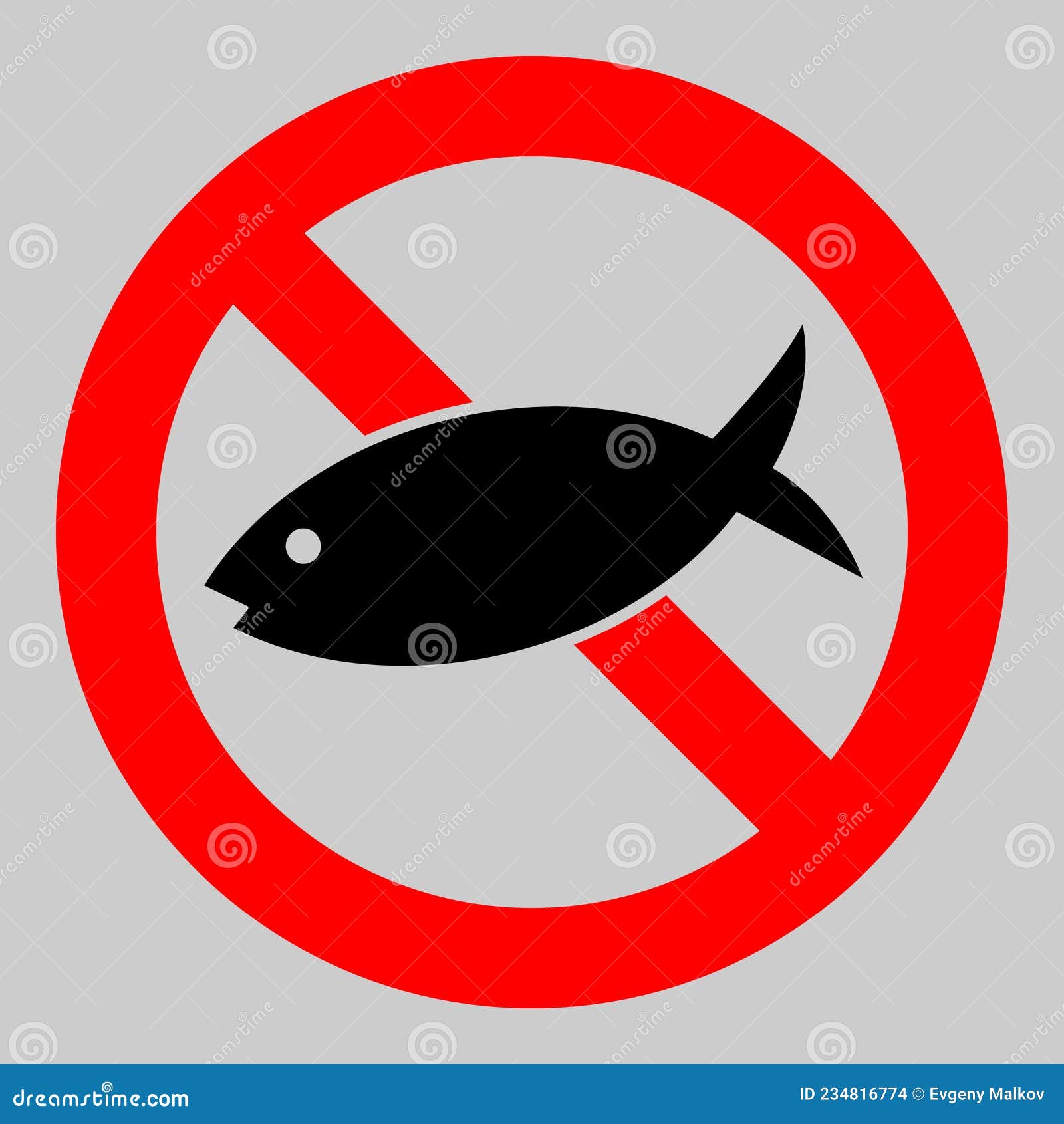 Vector Forbidden Fish Icon Illustration Stock Vector - Illustration of ...