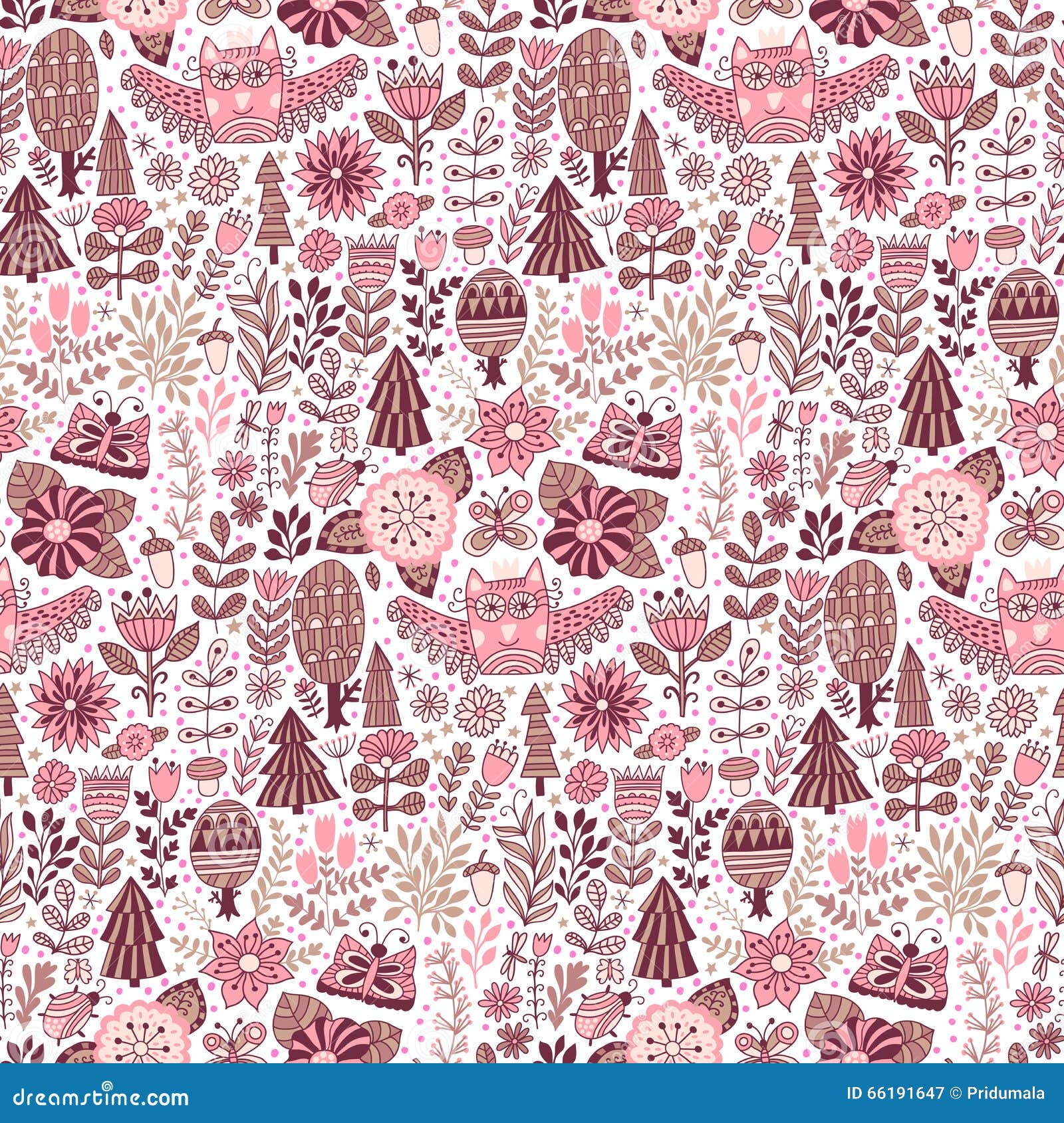 Vector Forest Design, Floral Seamless Pattern Stock Vector ...
