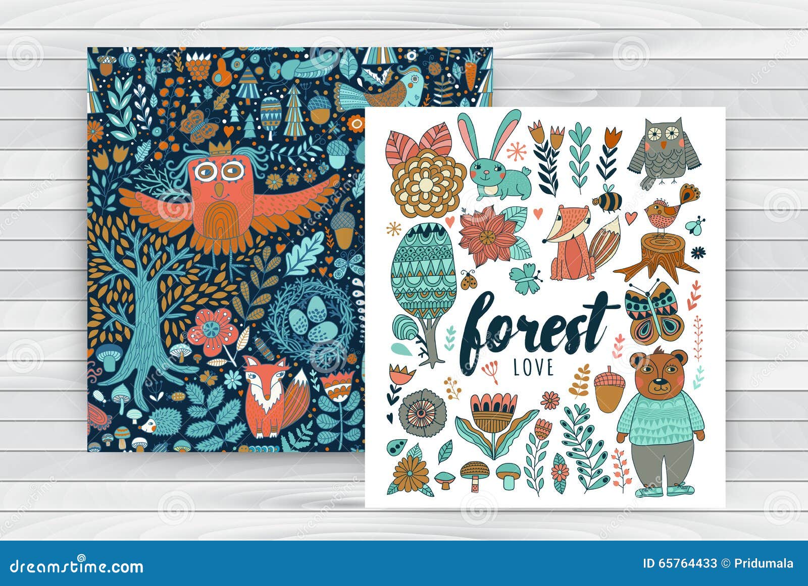 Vector Forest Elements in Doodle Childish Style Stock Vector ...