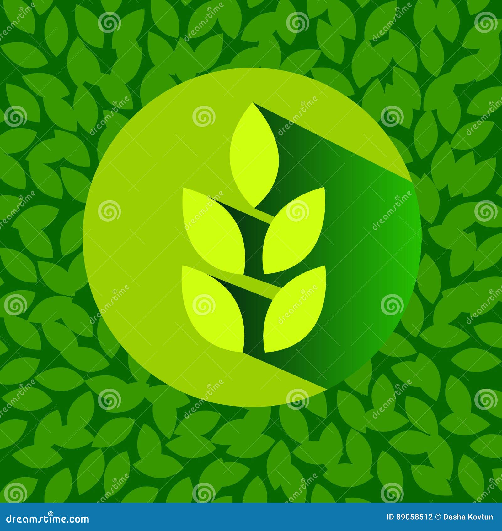 Vector Forest Green Twig Nature Plant Stock Vector - Illustration of ...
