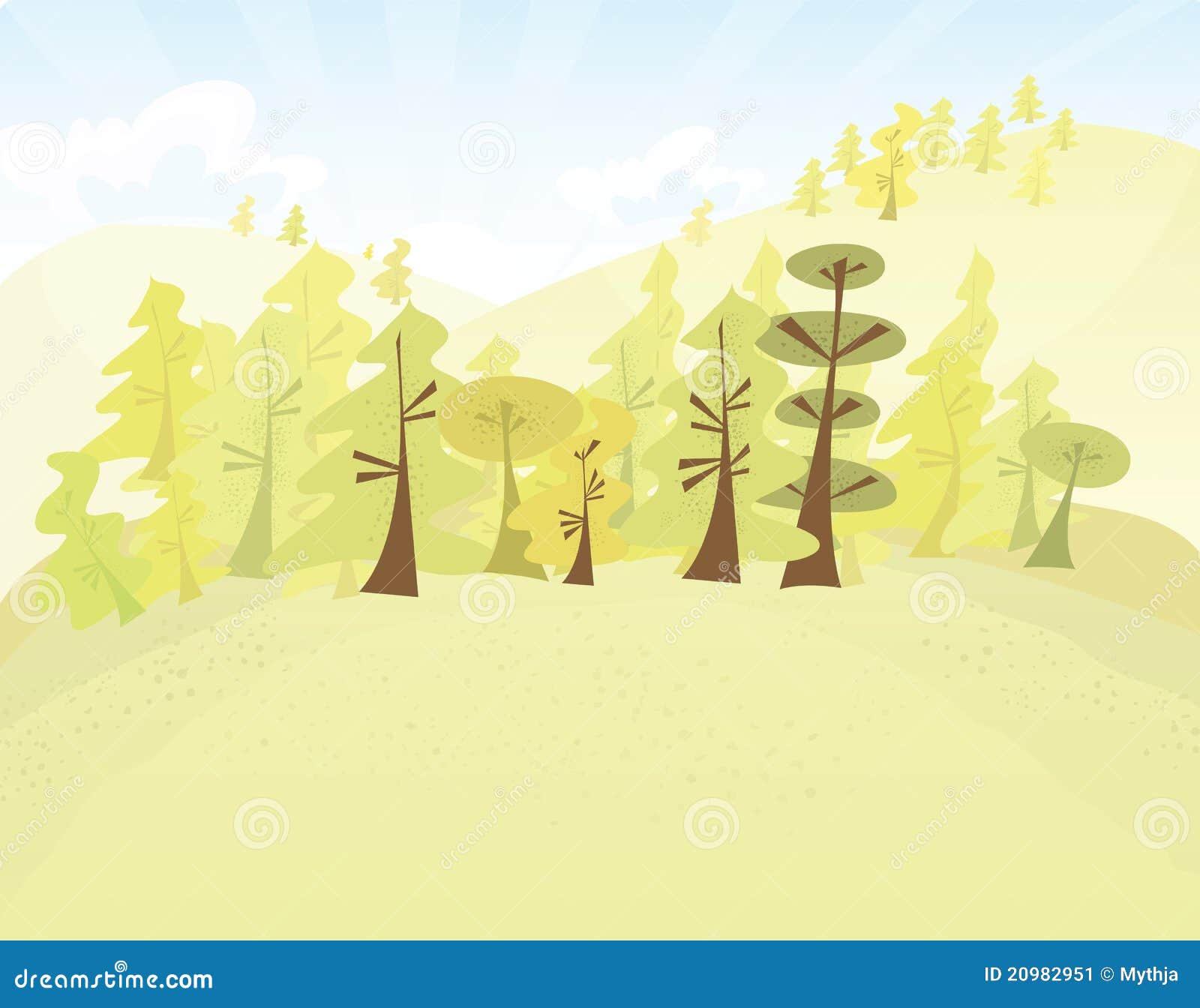 Vector Forest illustration stock vector. Illustration of field - 20982951