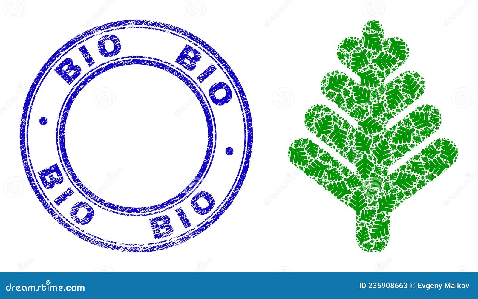 Rubber Bio Stamp Seal and Forest Tree Recursion Composition of Self ...