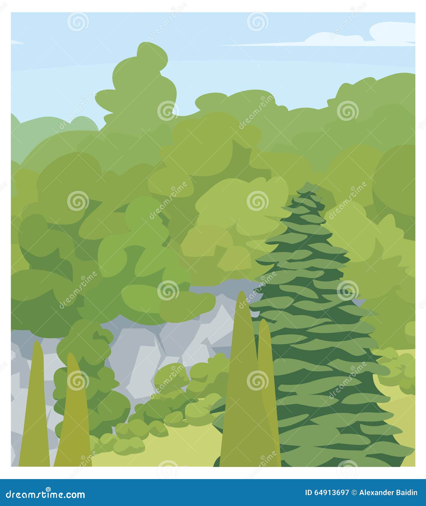 Vector forest. Trees stock illustration. Illustration of backdrop ...