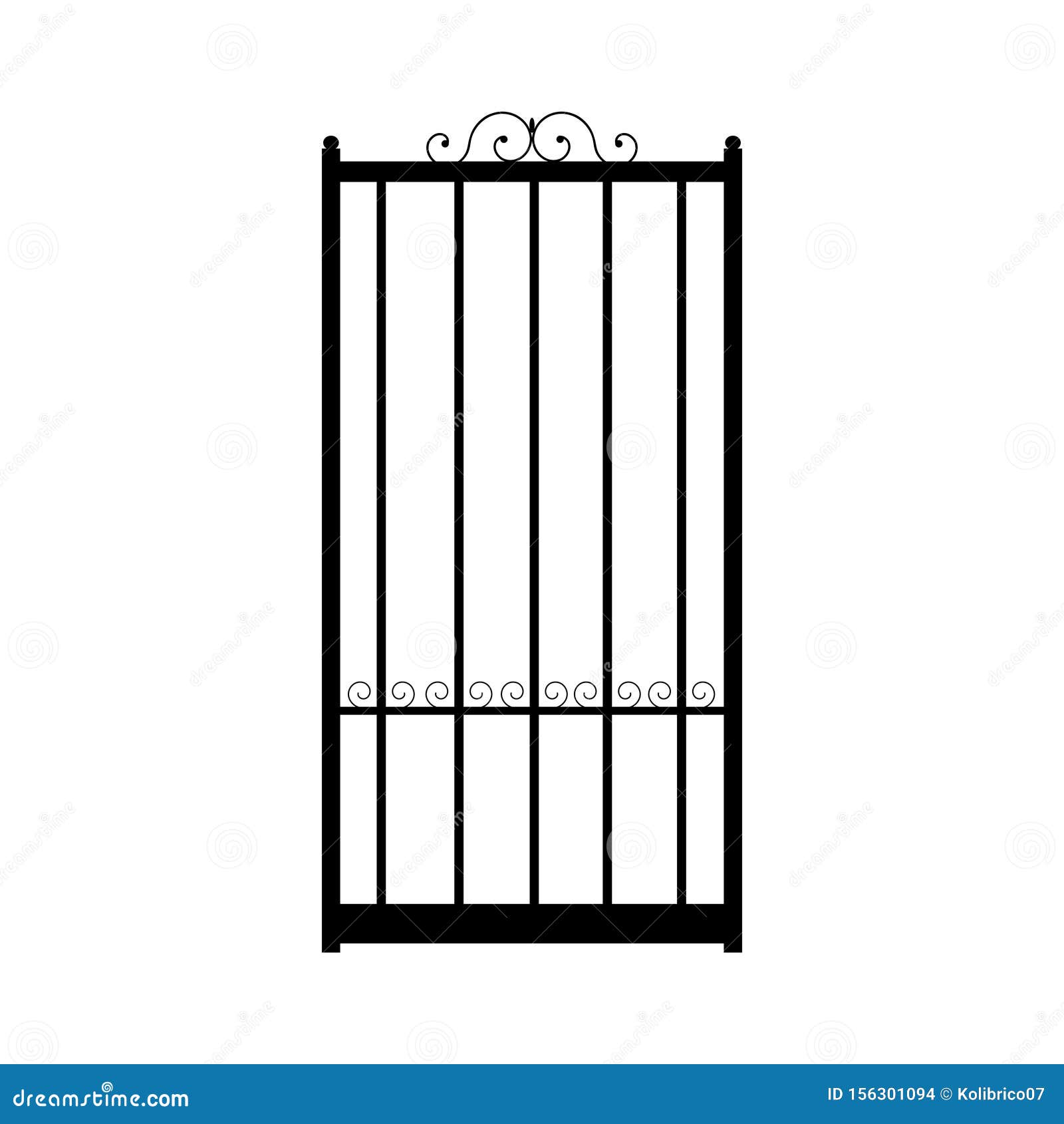 Vector forged gate door stock vector. Illustration of fence - 156301094
