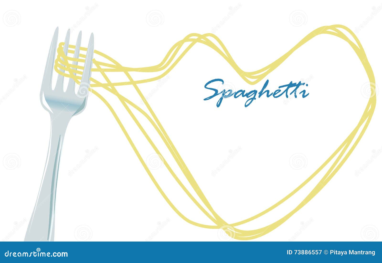 Vector - Fork with Spaghetti Concept Art Stock Vector - Illustration of ...