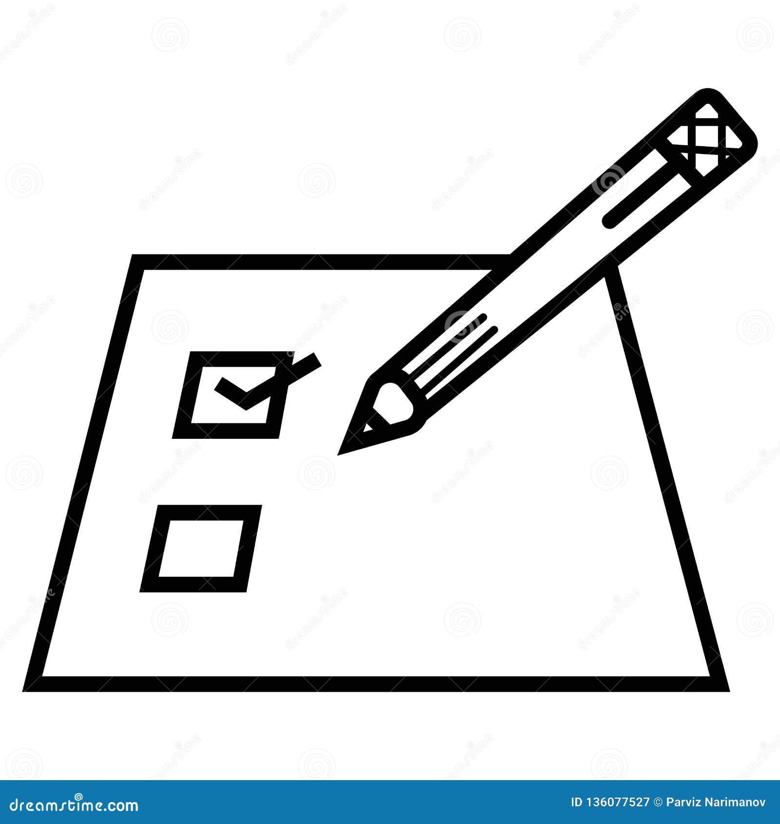 Vector Form Pencil and Tick Icon Stock Vector - Illustration of ...