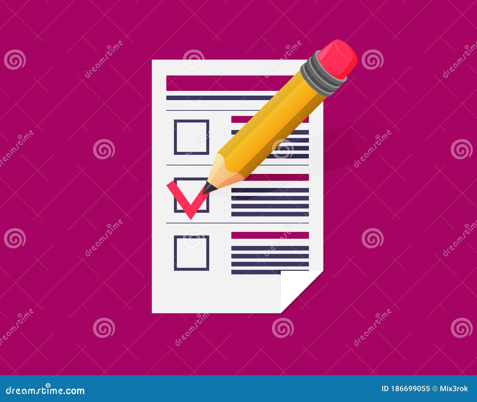 Vector Form Pencil and Tick Icon Stock Vector - Illustration of ...