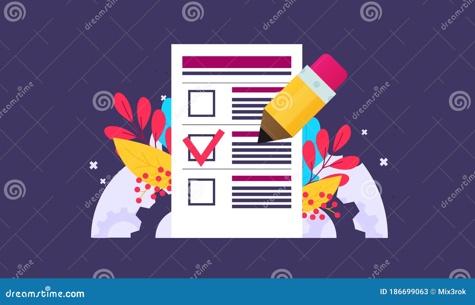 Vector Form Pencil and Tick Icon Stock Vector - Illustration of mark ...