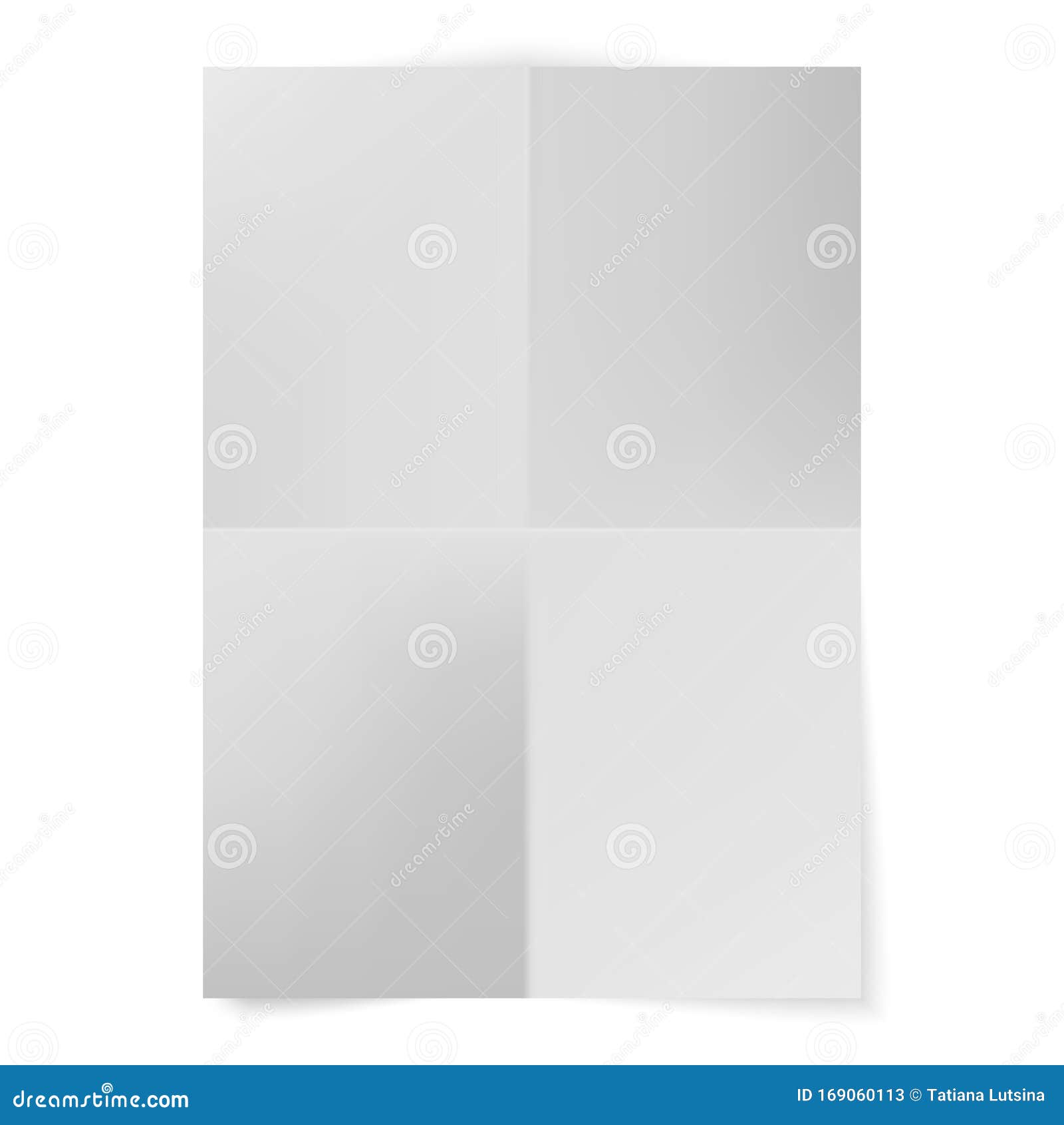 Vector A4 Format Paper With Shadows. Blank Four Folded Fold Paper ...