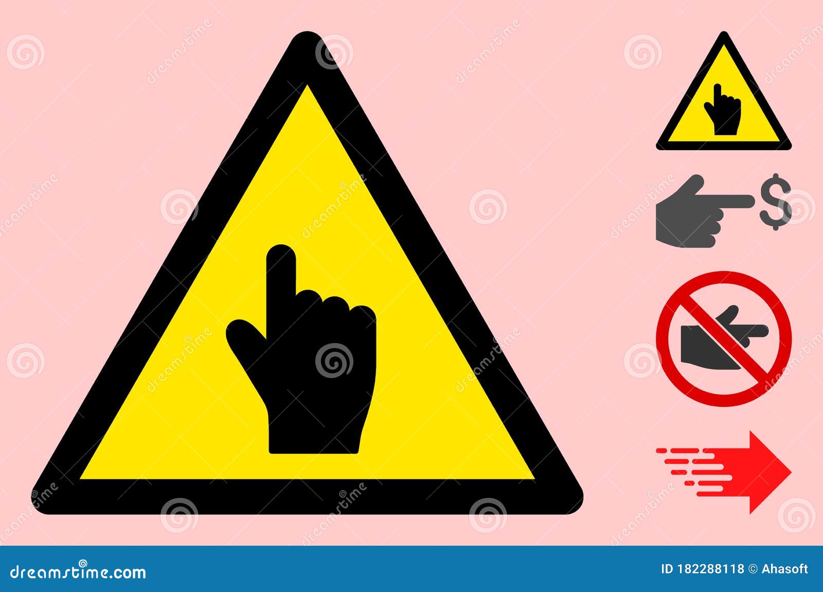 Vector Forward Pointer Warning Triangle Sign Icon Stock Illustration ...