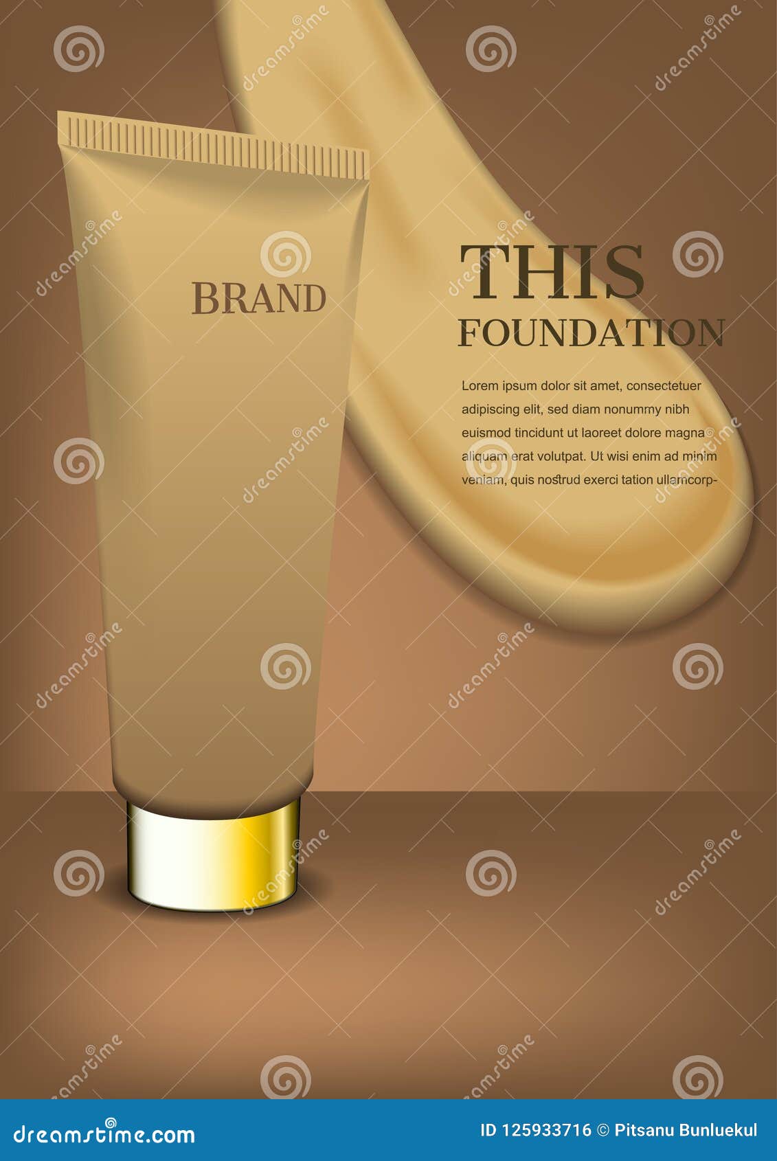 Vector Foundation Ads Mockup Stock Vector - Illustration of facial ...