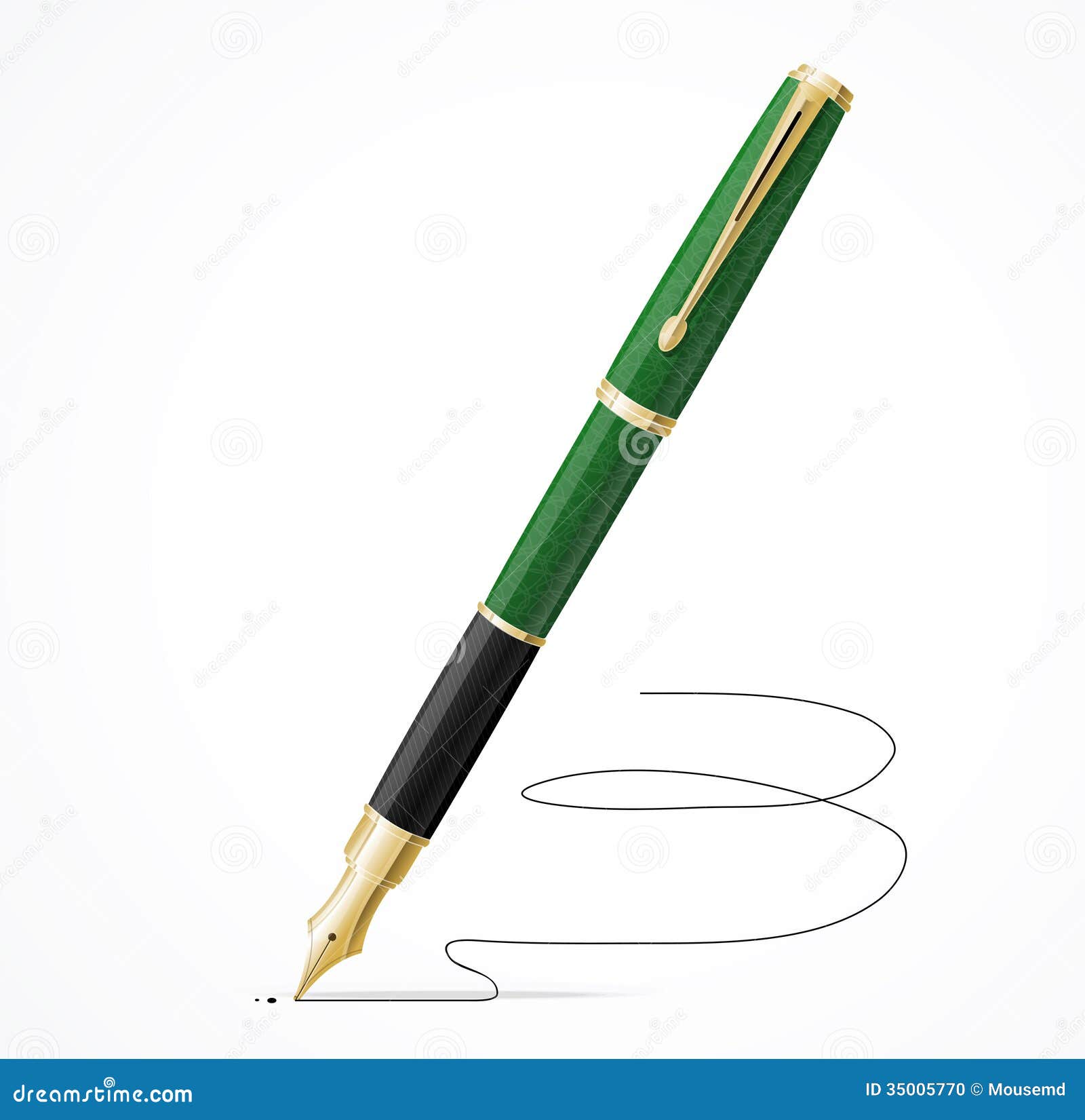 Vector Fountain Pen Isolated and Signature Stock Vector - Illustration ...