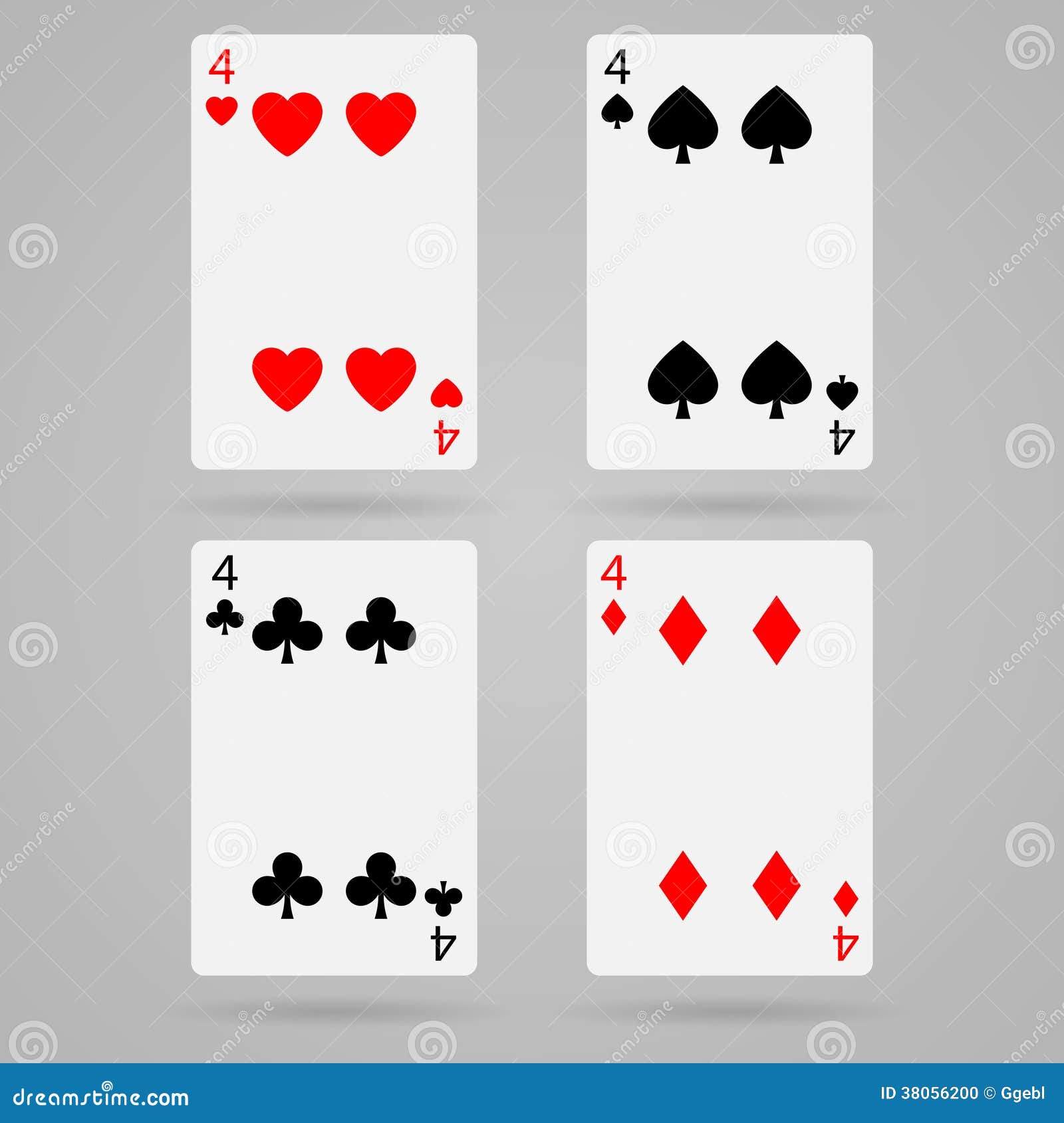 Vector four cards stock vector. Illustration of game - 38056200