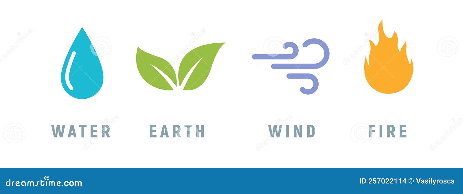 Vector Four Elements Air Water Fire Earth Symbol Logo. Nature Abstract ...