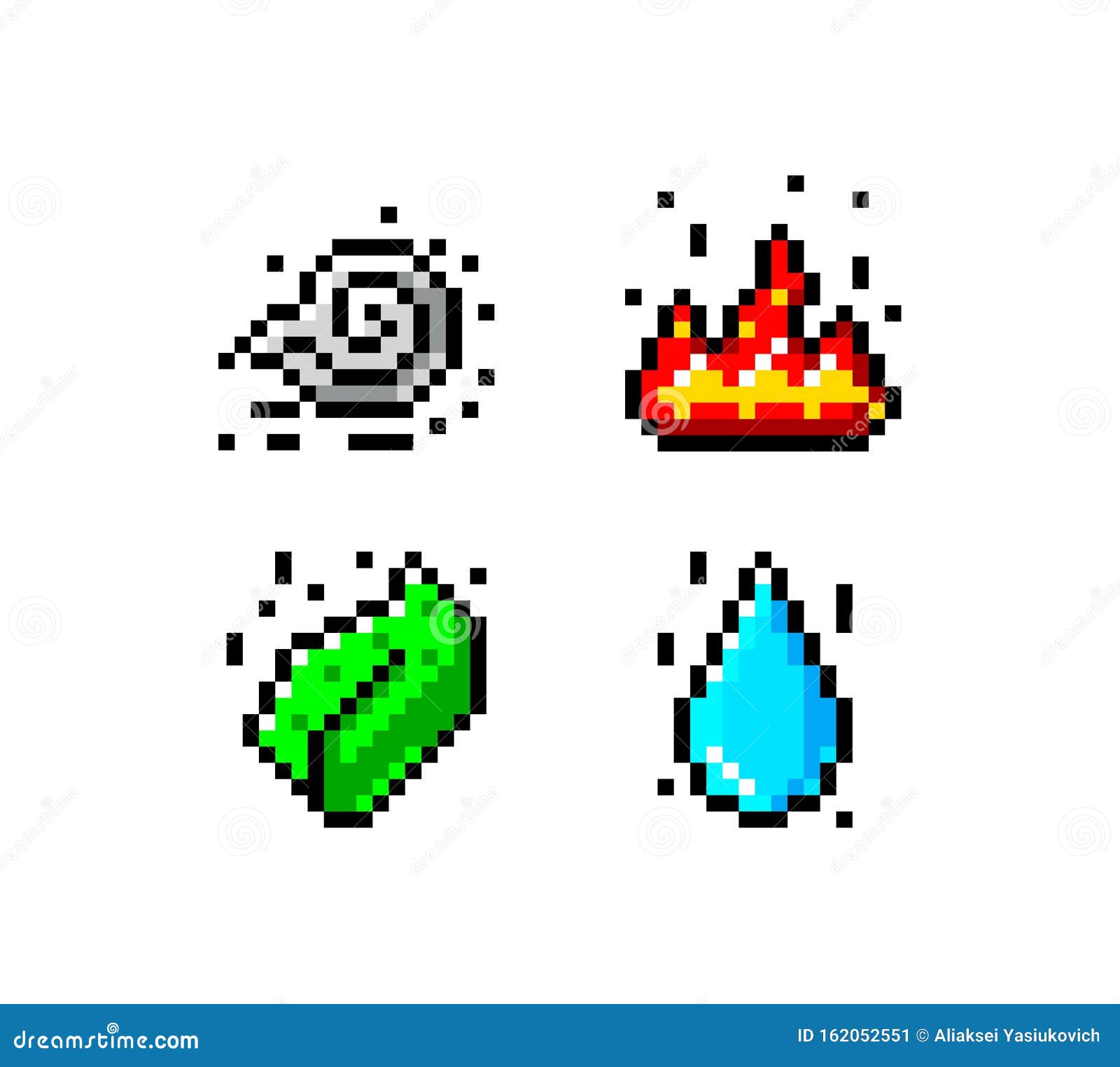 Vector four elements. stock vector. Illustration of flame - 162052551