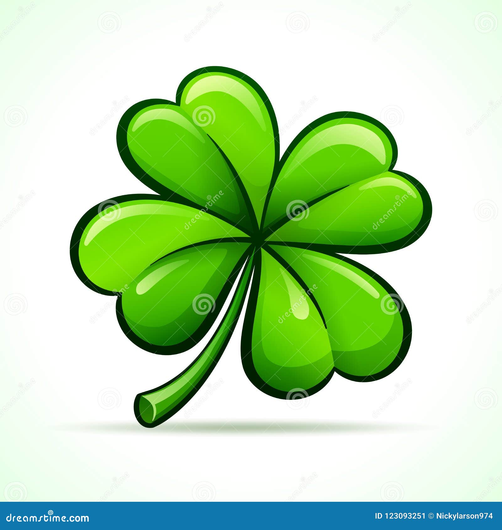 Four Leaf Clover Cartoon Vector | CartoonDealer.com #95947261