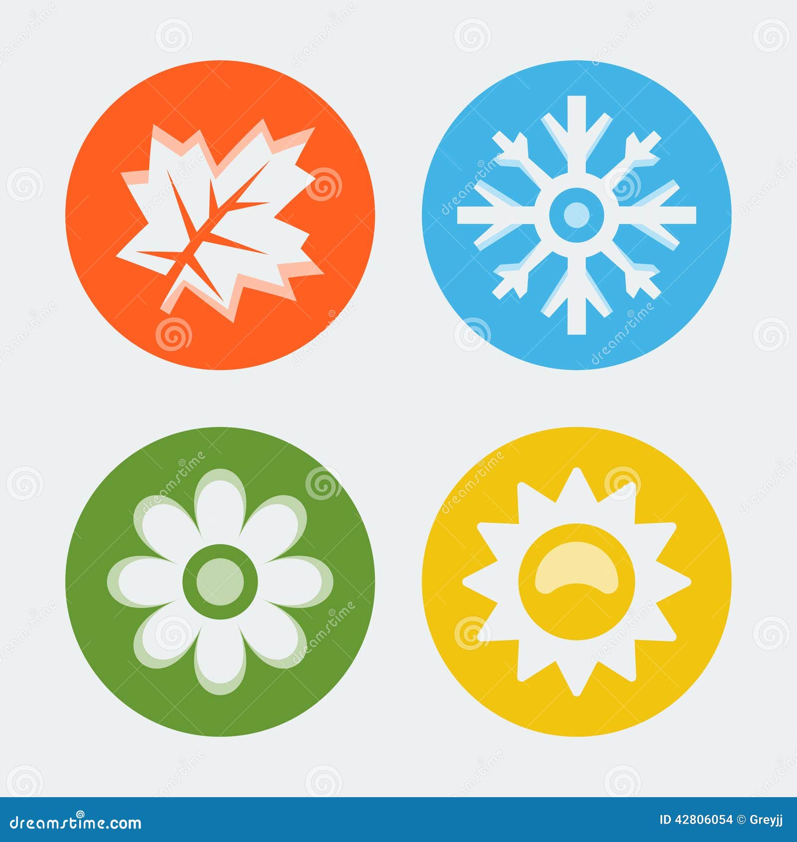 Vector four seasons icons stock vector. Illustration of year - 42806054