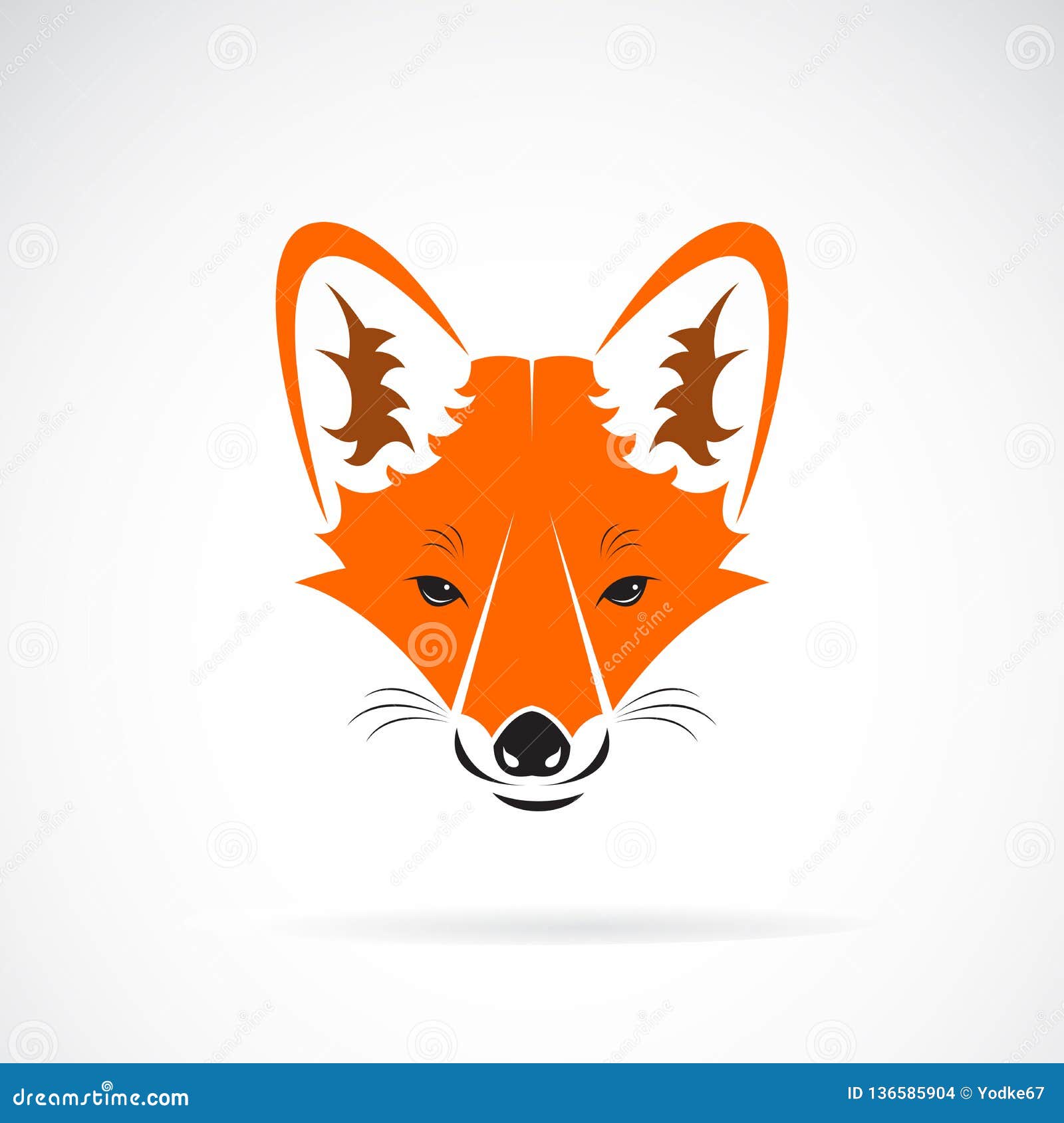 Vector of a Fox Face Design on a White Background, Animals. Easy ...