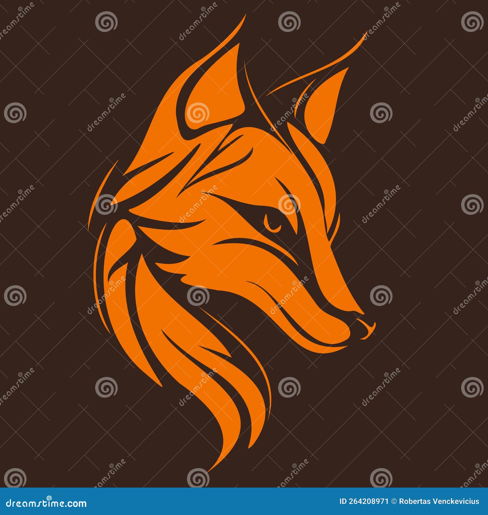 Vector fox head clipart stock vector. Illustration of graphics - 264208971