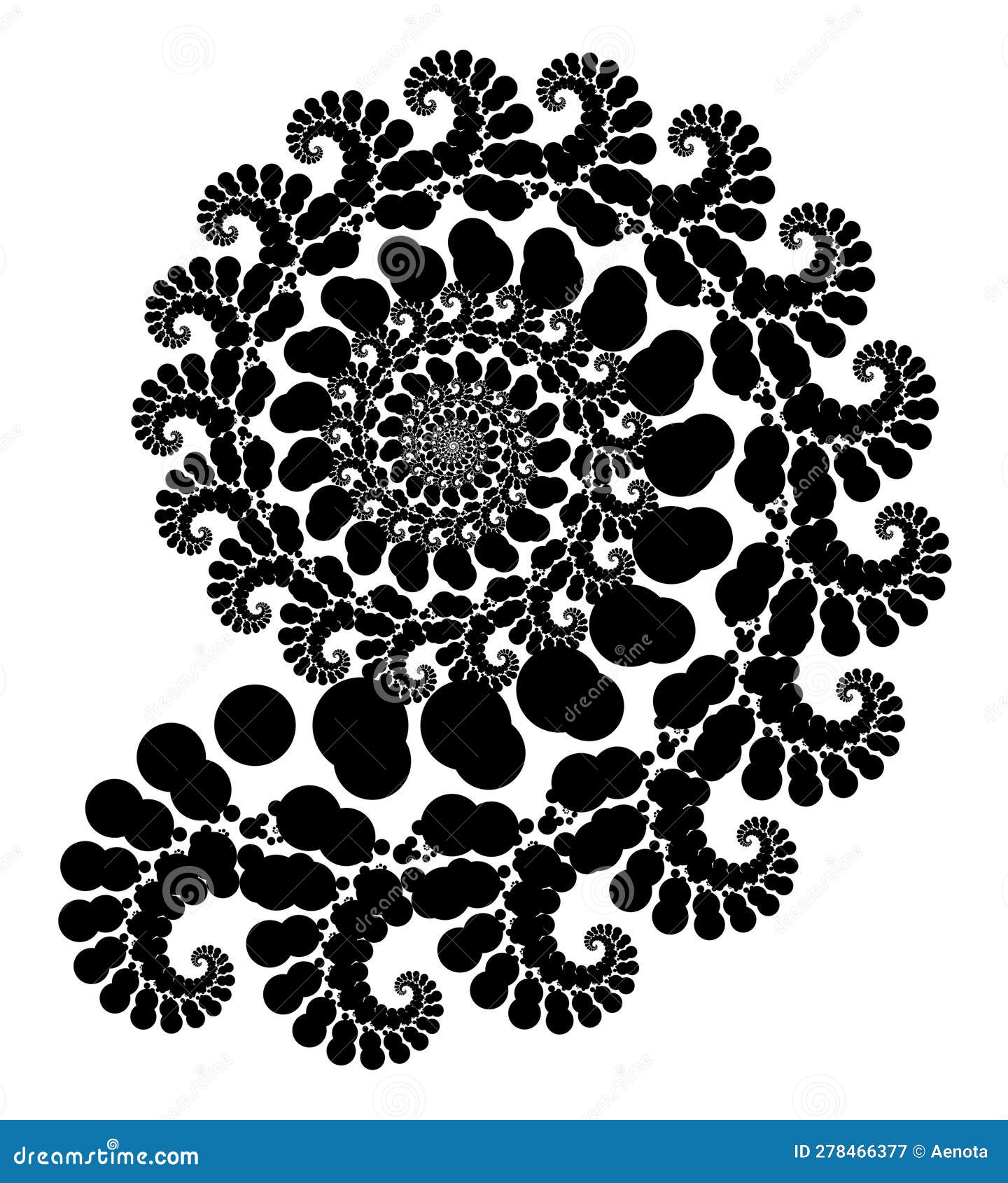 Vector Fractal Beaded Spiral Cochlea Vortex Shape Generative Op Art ...