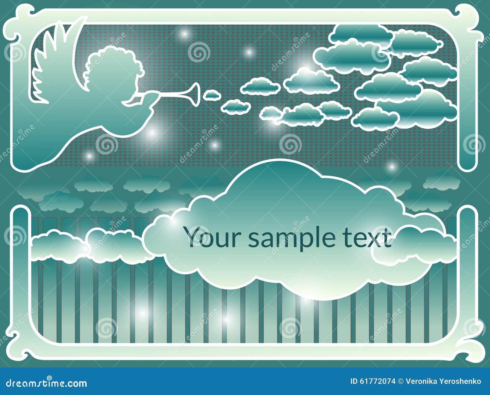 Vector Frame with an Angel. Stock Vector - Illustration of outline ...